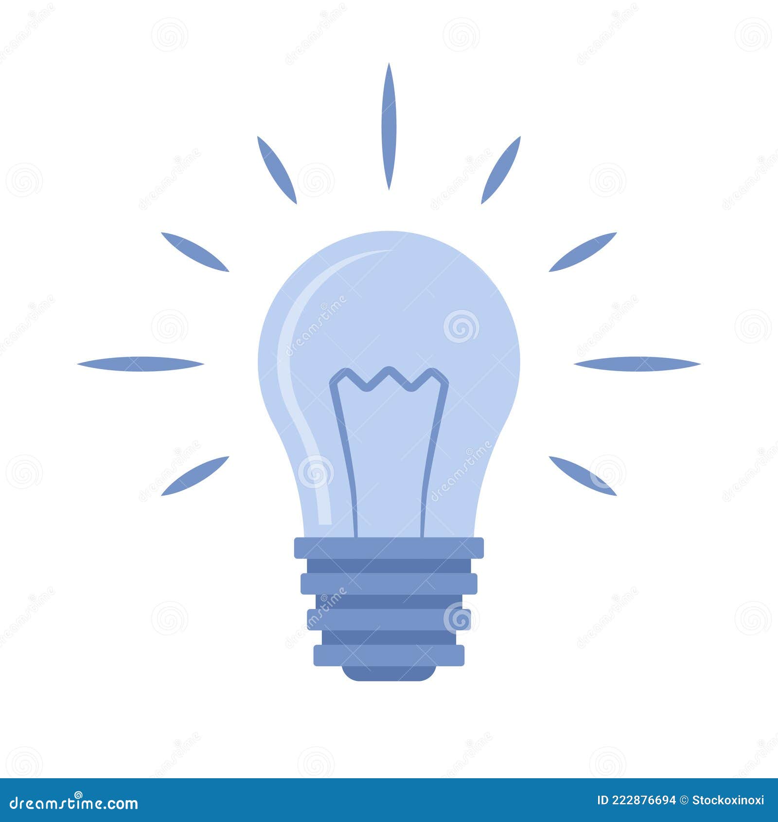 Blue Lightbulb Symbol Illustration Vector Icon Stock Vector ...