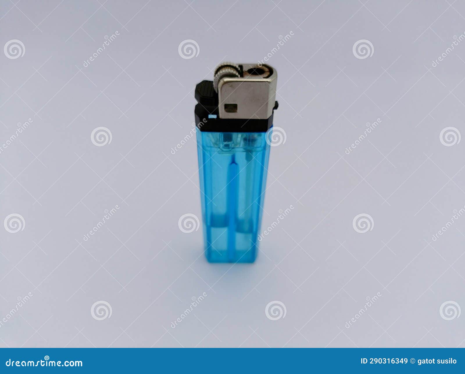 Blue Lighter Contains Bensol and White Background Stock Image - Image ...