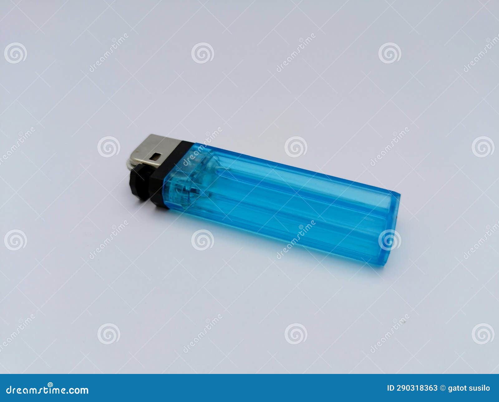 Blue Lighter Contains Bensol and White Background Stock Image - Image ...