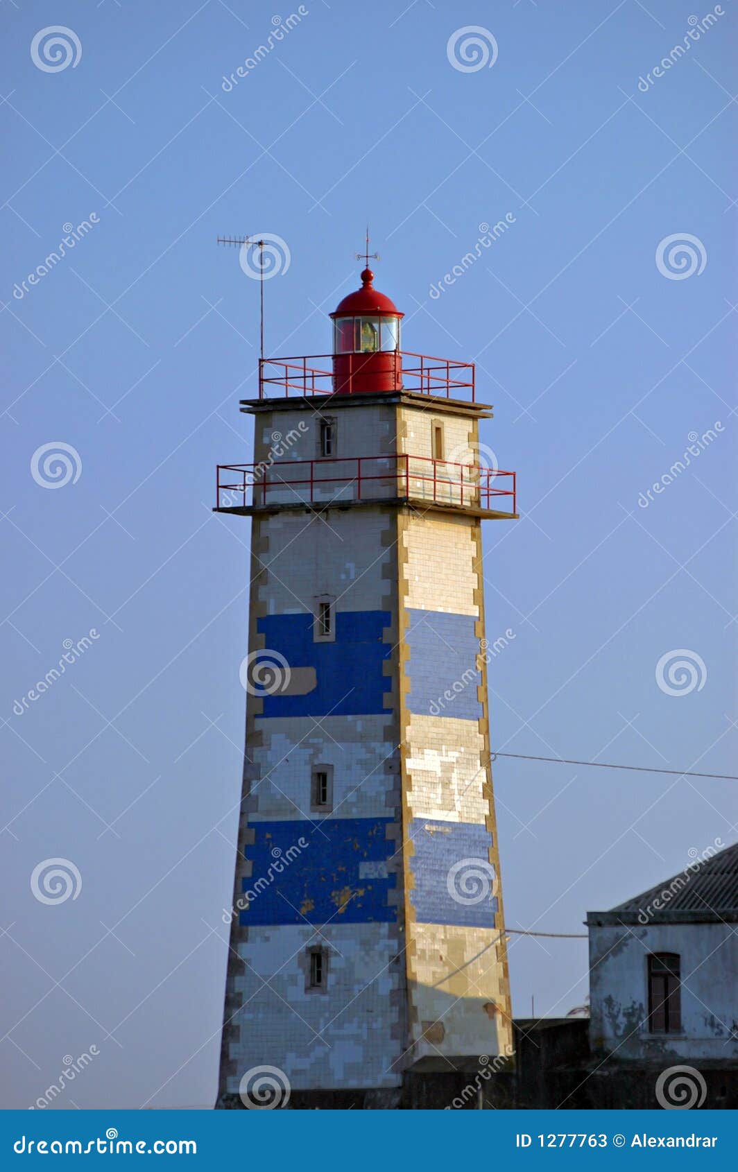 Blue lighthouse stock image. Image of ship, navigation - 1277763