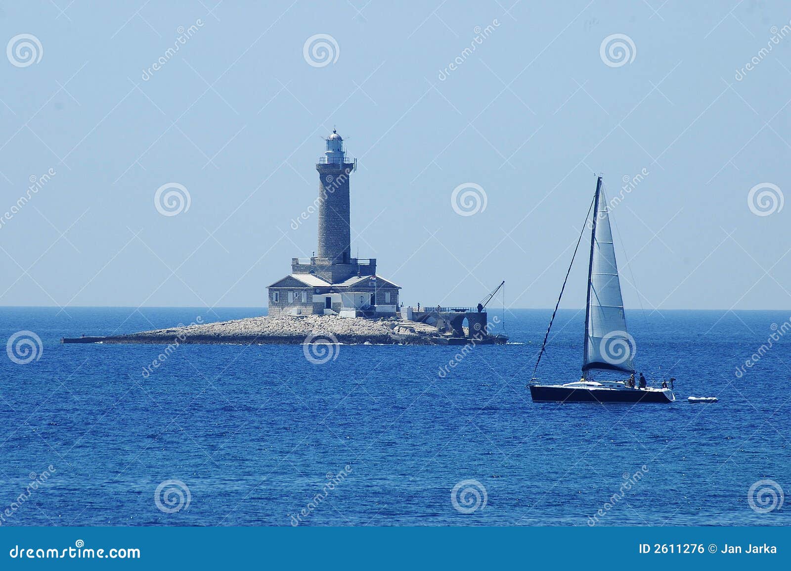 Blue lighthouse stock photo. Image of transportation, coastal - 2611276
