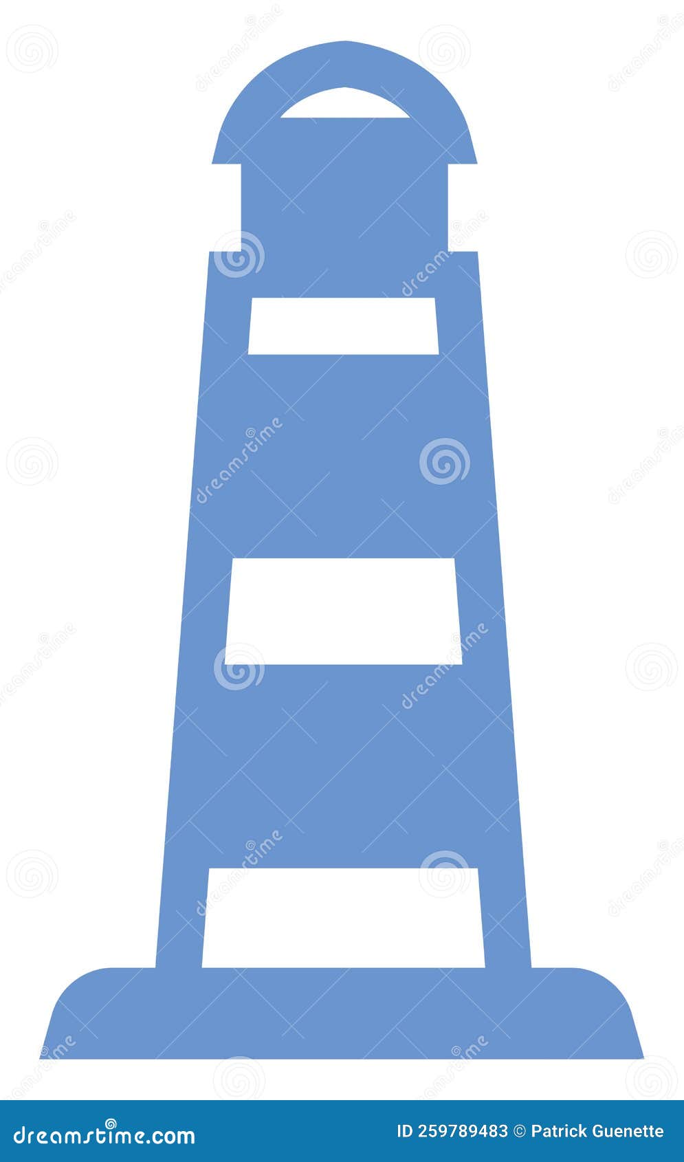 Blue lighthouse, icon icon stock vector. Illustration of water - 259789483