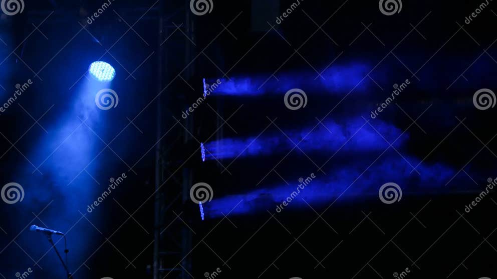 Blue lighting on stage stock photo. Image of decoration - 143528018