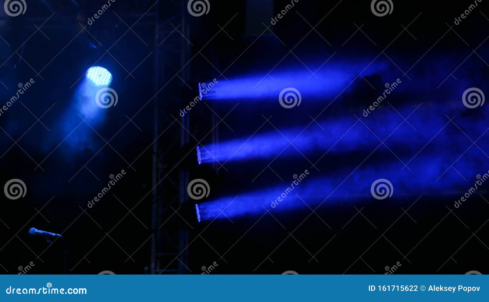 Blue lighting on stage stock photo. Image of event, color - 161715622