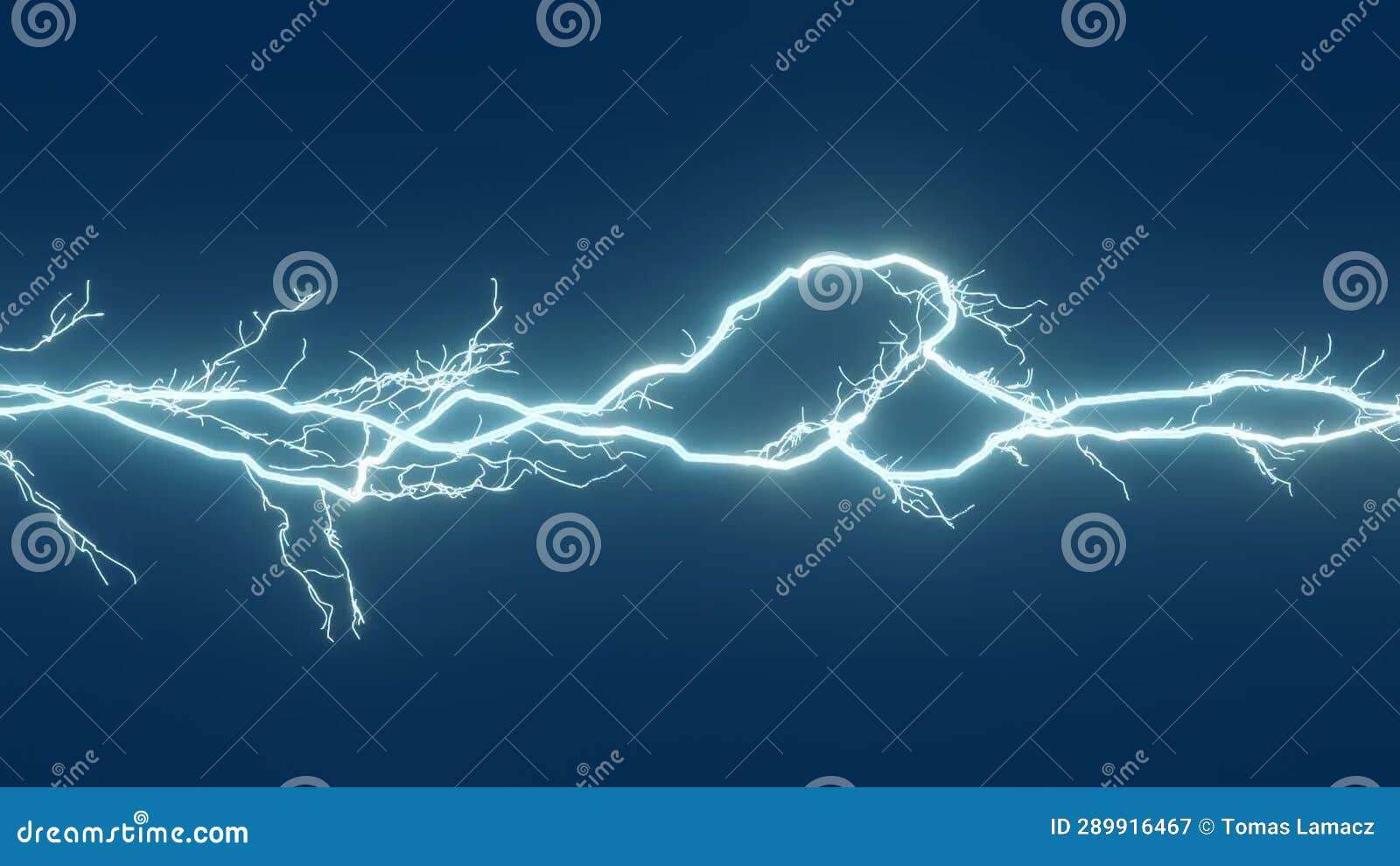 Blue Lightning 3D Animation. Thunderstorm Simulation Stock Video ...