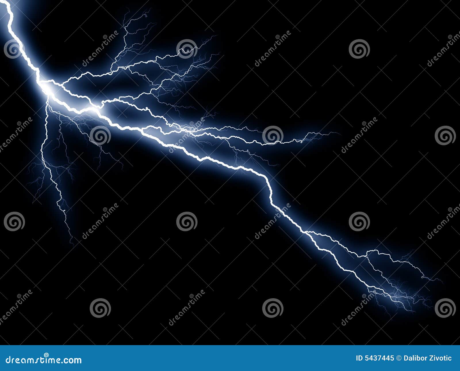 Red And Blue Lightning Bolts Of Electrical Current Moving Wildly Across ...