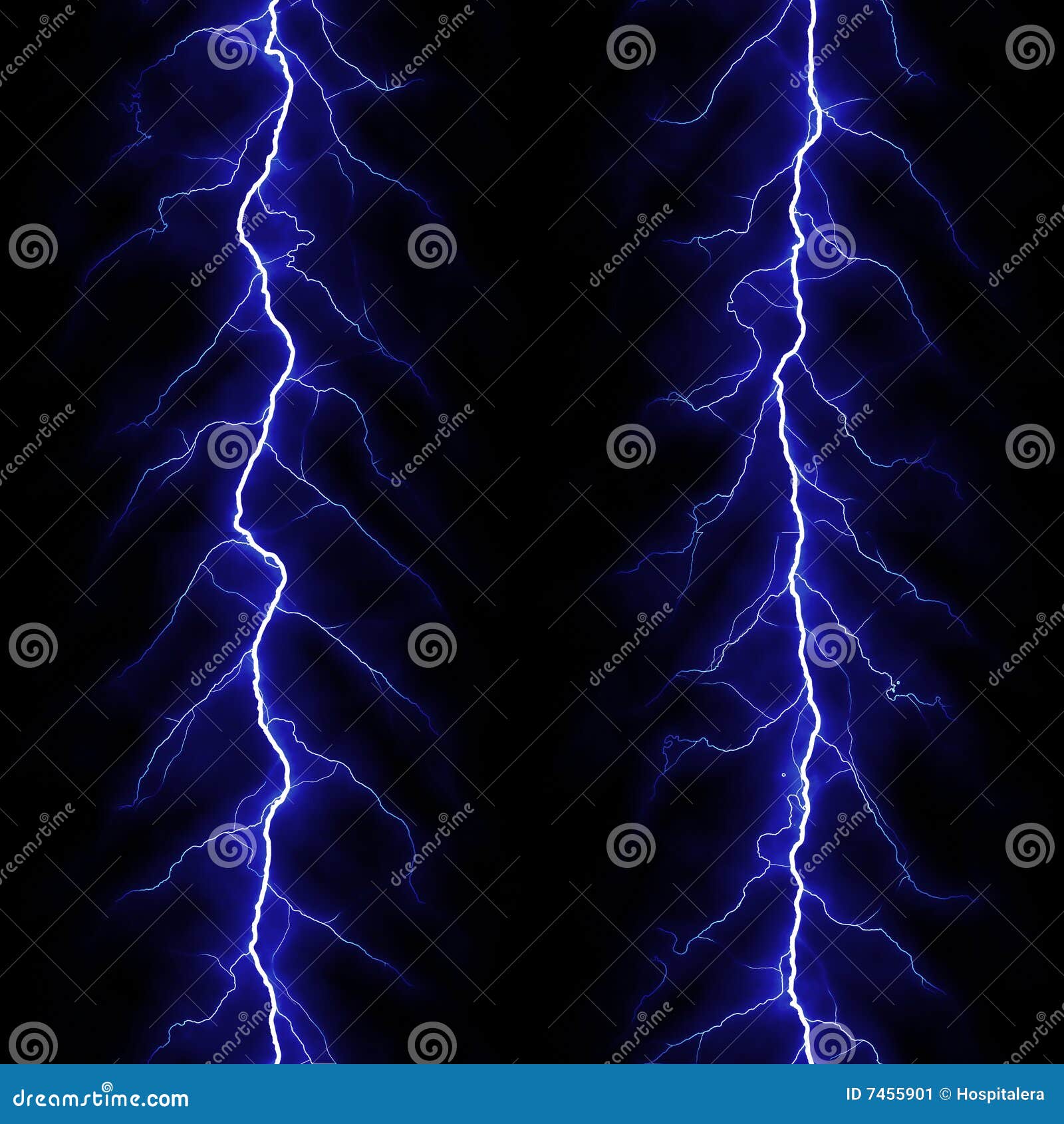 Blue lightning stock illustration. Illustration of lightning - 7455901