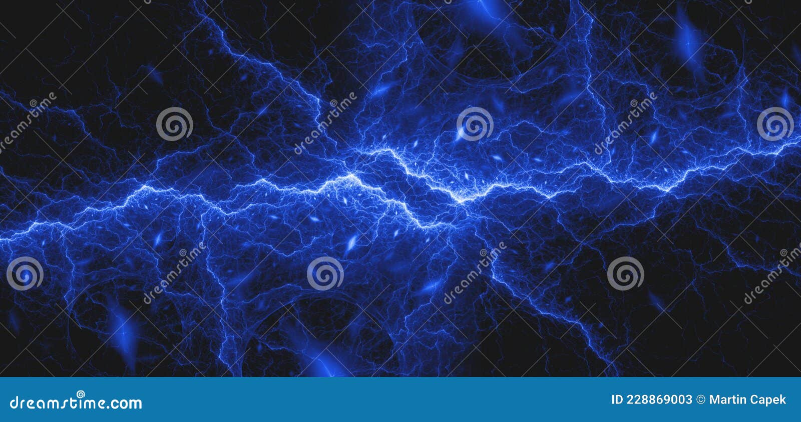 Blue Lightning, Abstract Plasma Stock Illustration - Illustration of ...
