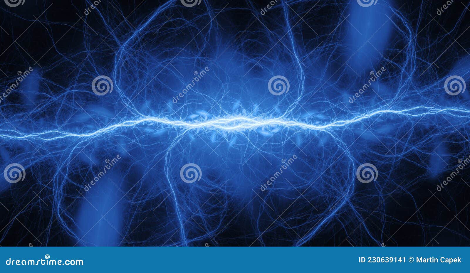 Blue Lightning Background, Plasma and Energy Stock Illustration ...