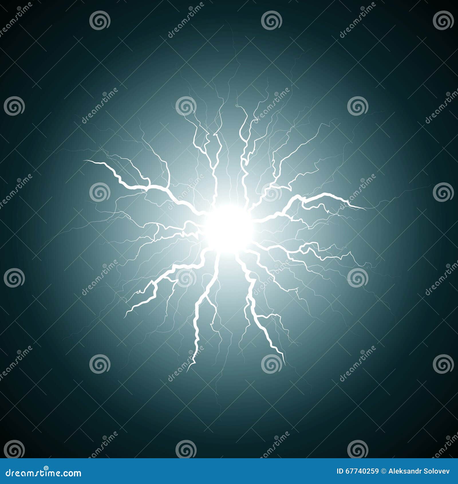 Blue Lightning from the Center Stock Vector - Illustration of ...