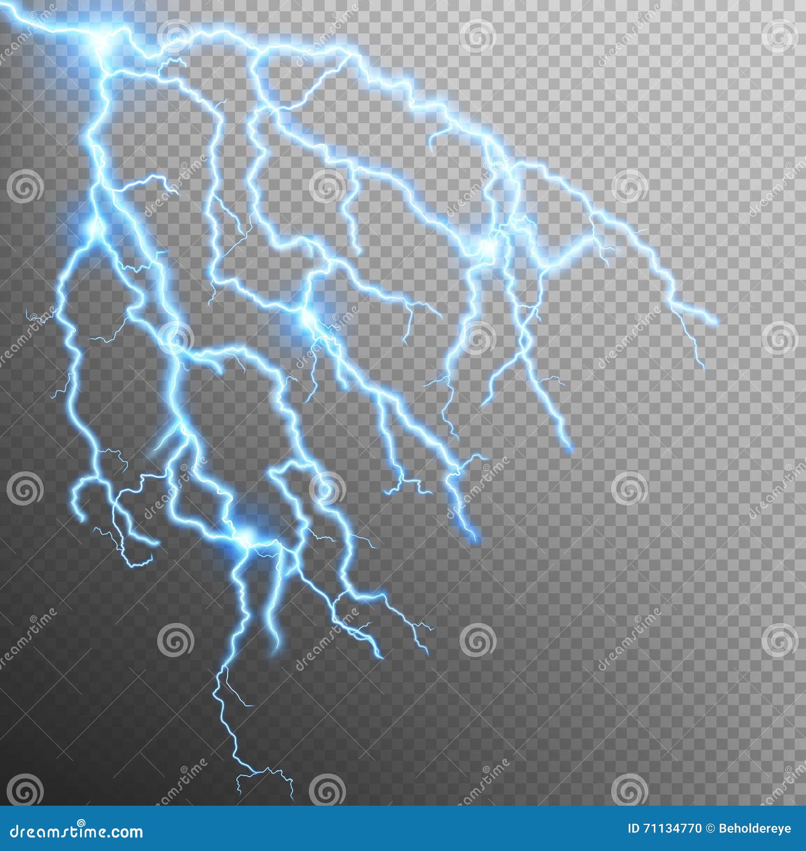 Blue Lightning Flash Bolt. Bright Light Effects. Thunderbolt On Dark ...