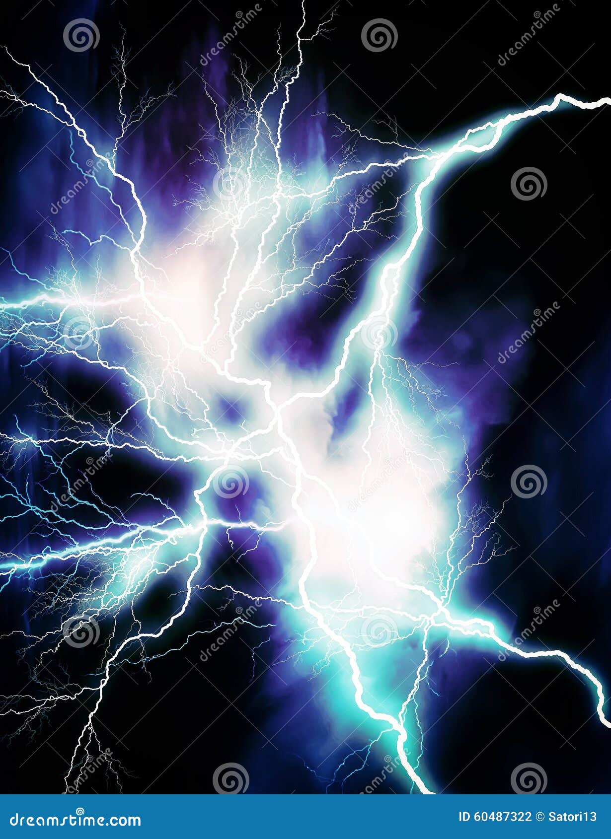 Blue lightning stock photo. Image of flash, light, nature - 60487322