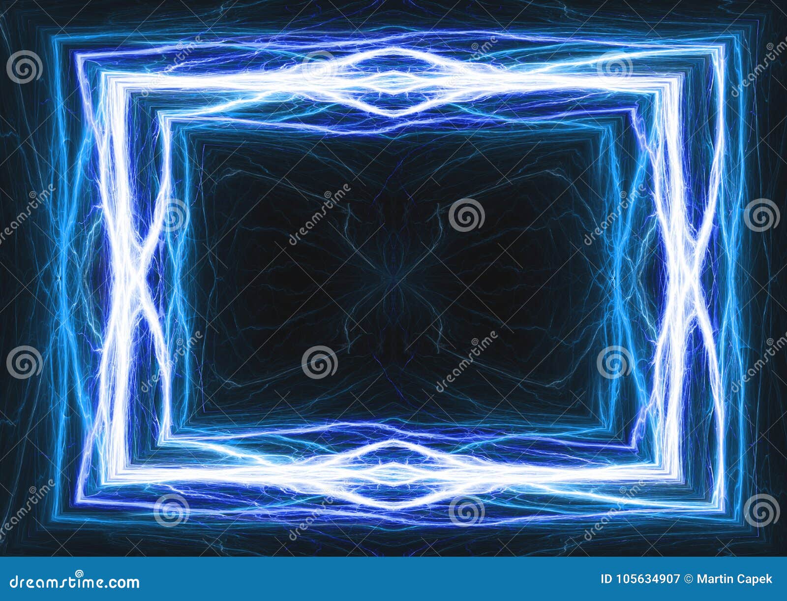 Blue Lightning and Electrical Frame Stock Illustration - Illustration ...