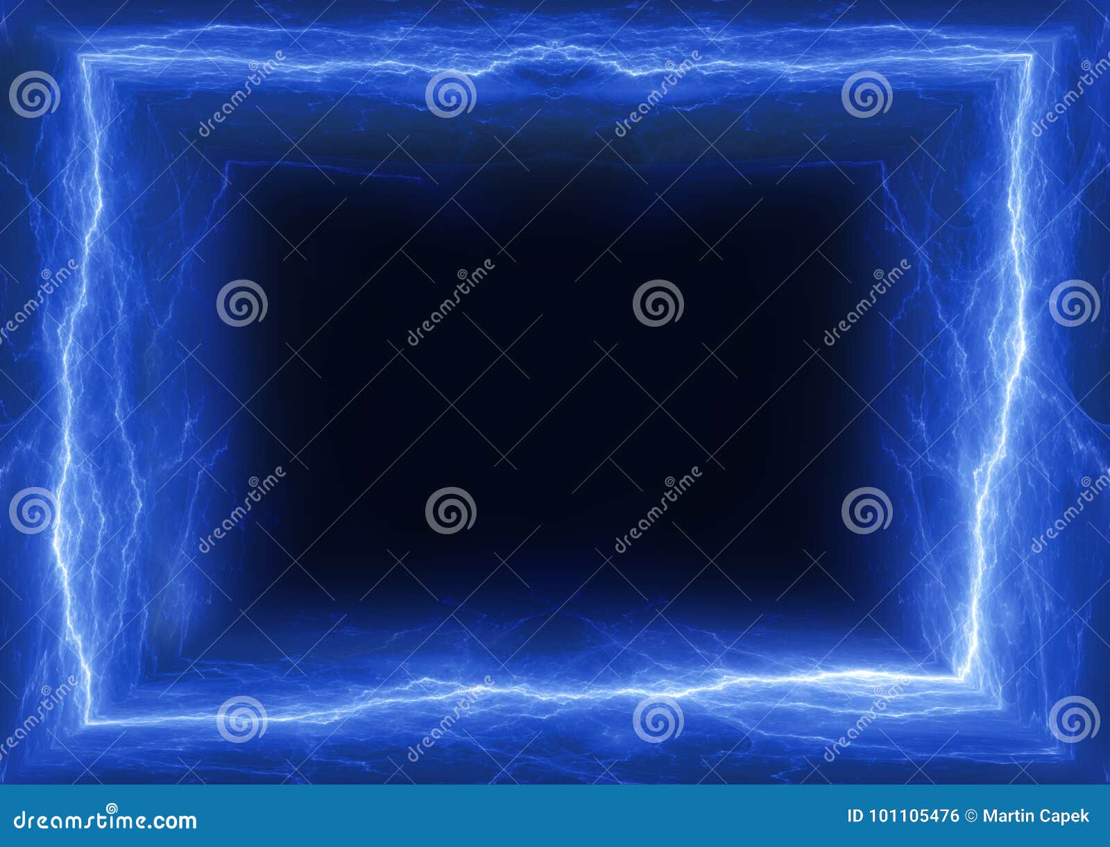 Blue lightning frame stock illustration. Illustration of flash - 101105476