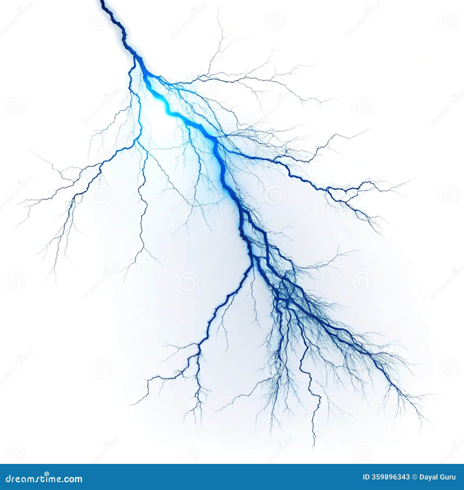 Blue Lightning Illustration on Transparent Background Stock ...