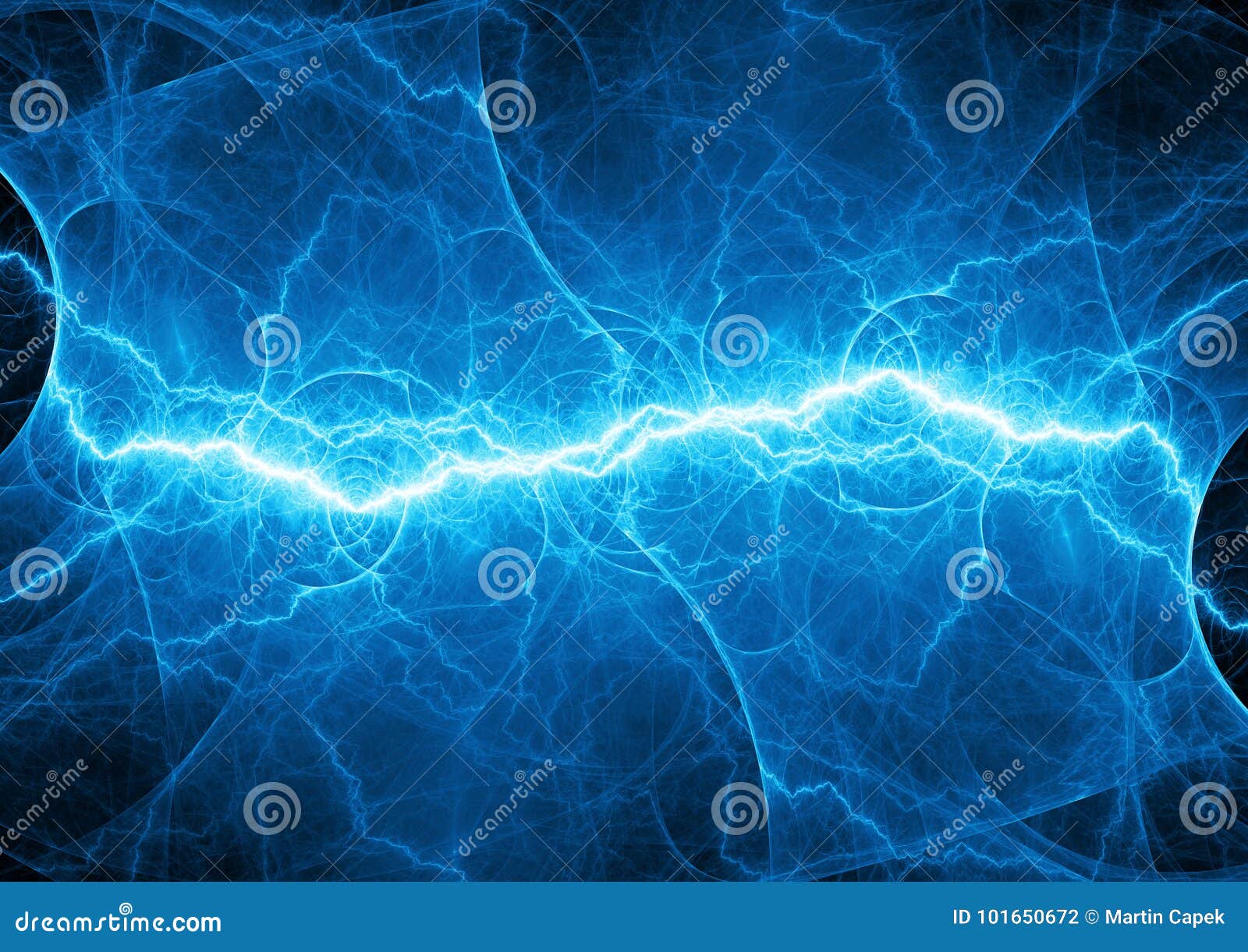 Blue lightning and plasma stock illustration. Illustration of nature ...