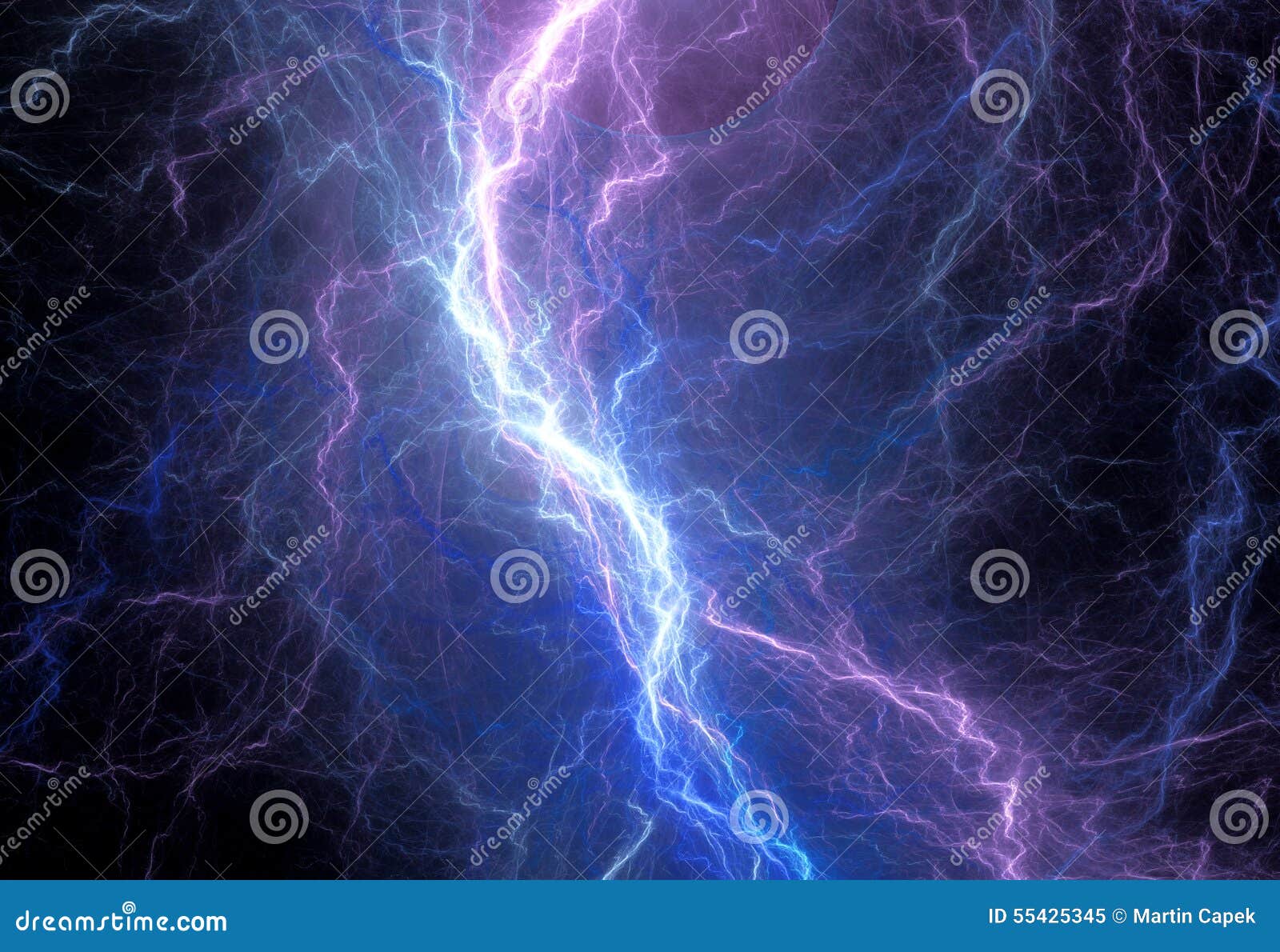 Blue lightning stock illustration. Illustration of lightning - 55425345