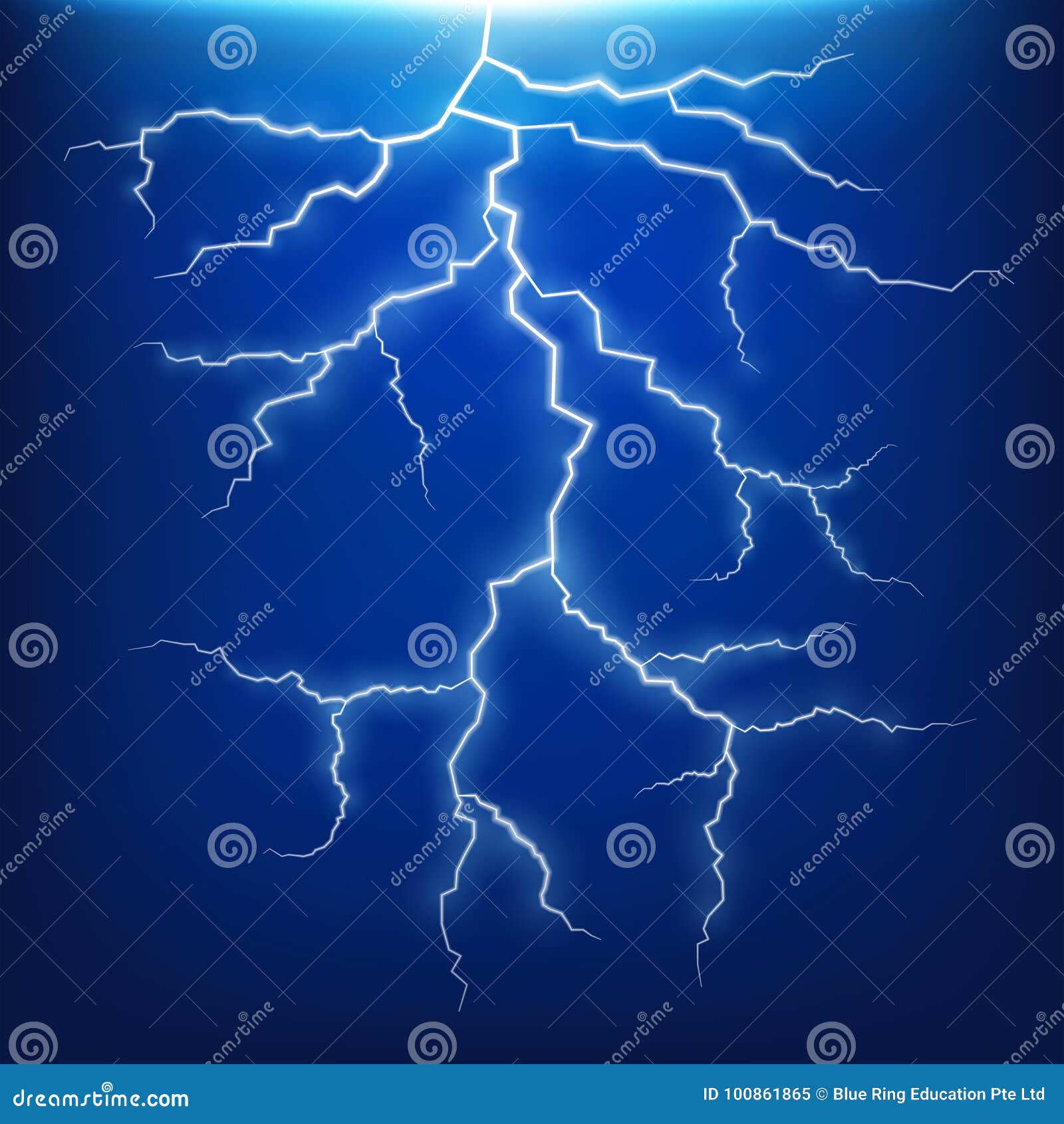 Blue Lightning Strike Effect Stock Vector - Illustration of clip, light ...