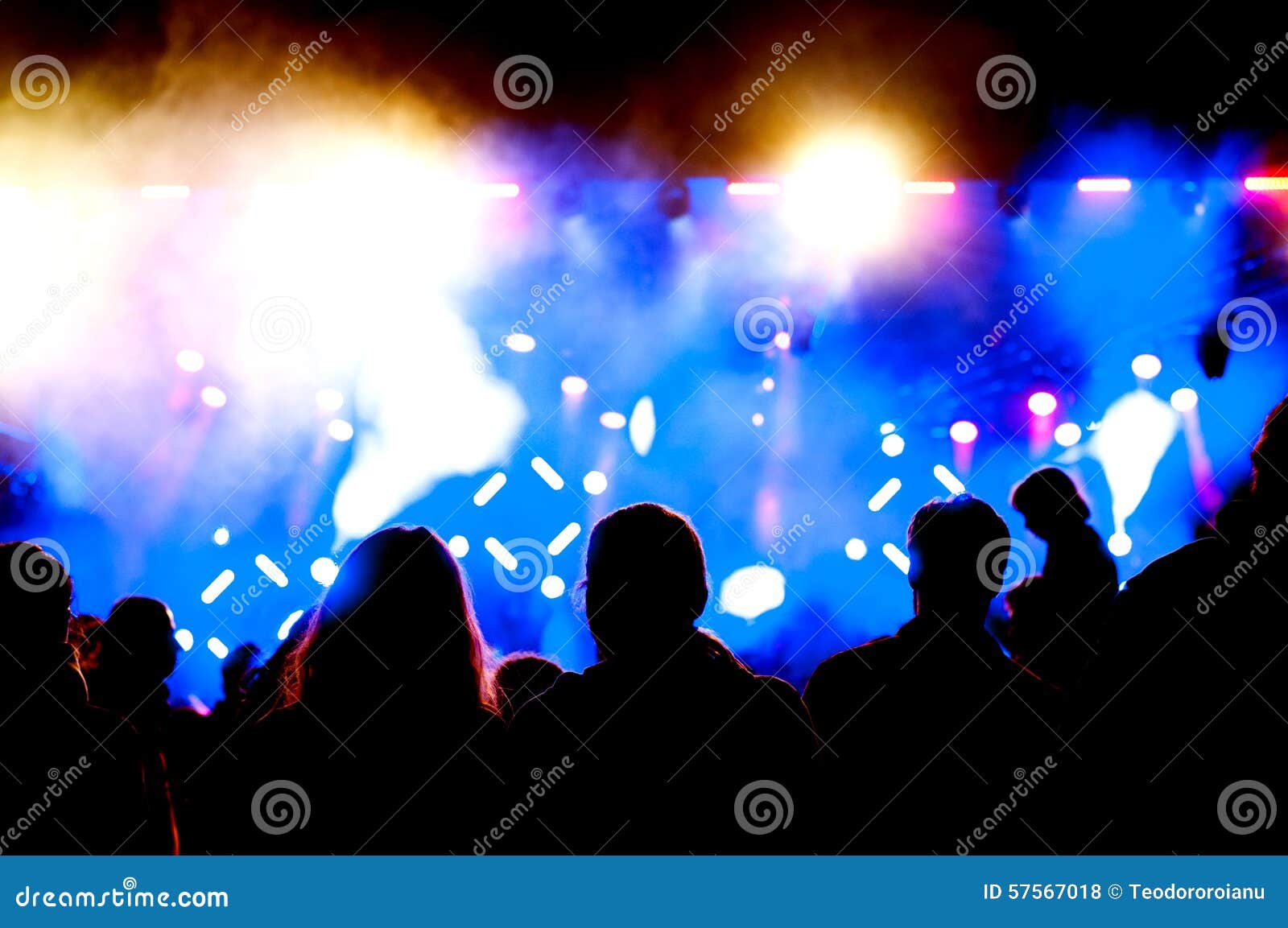 Blue lights concert stock photo. Image of lightning, bands - 57567018