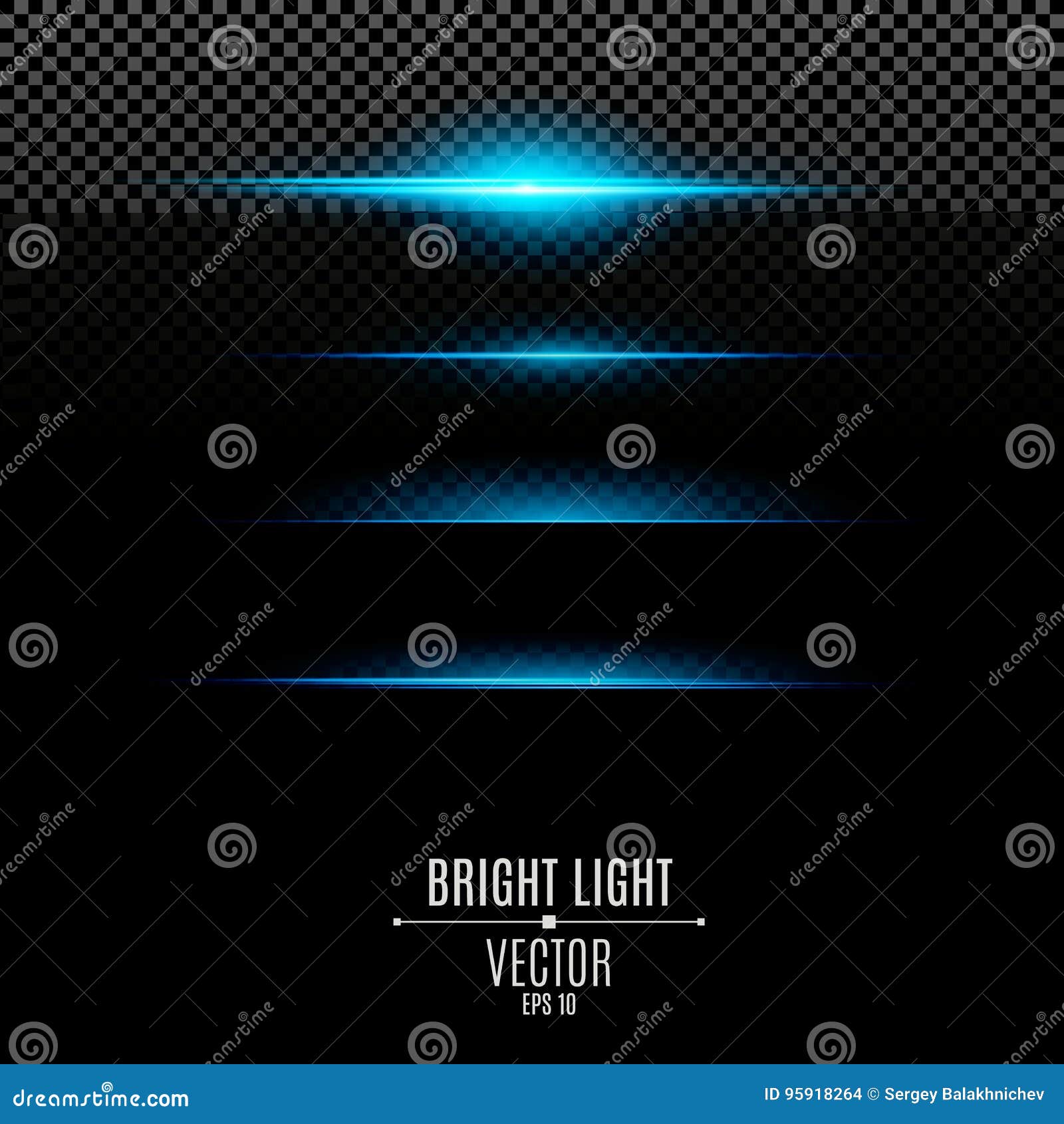 Blue Lights Isolated on a Transparent Background. the Effect of the ...
