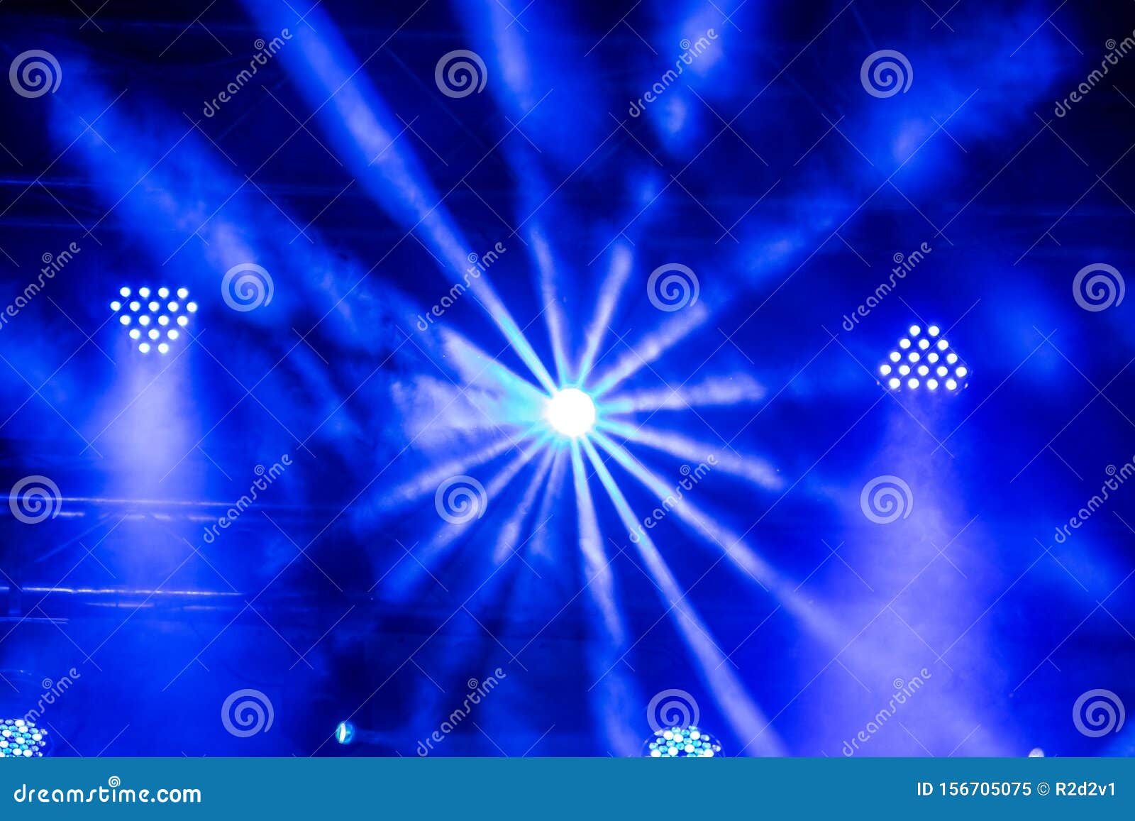 Blue stage lights stock image. Image of thick, abstraction - 156705075
