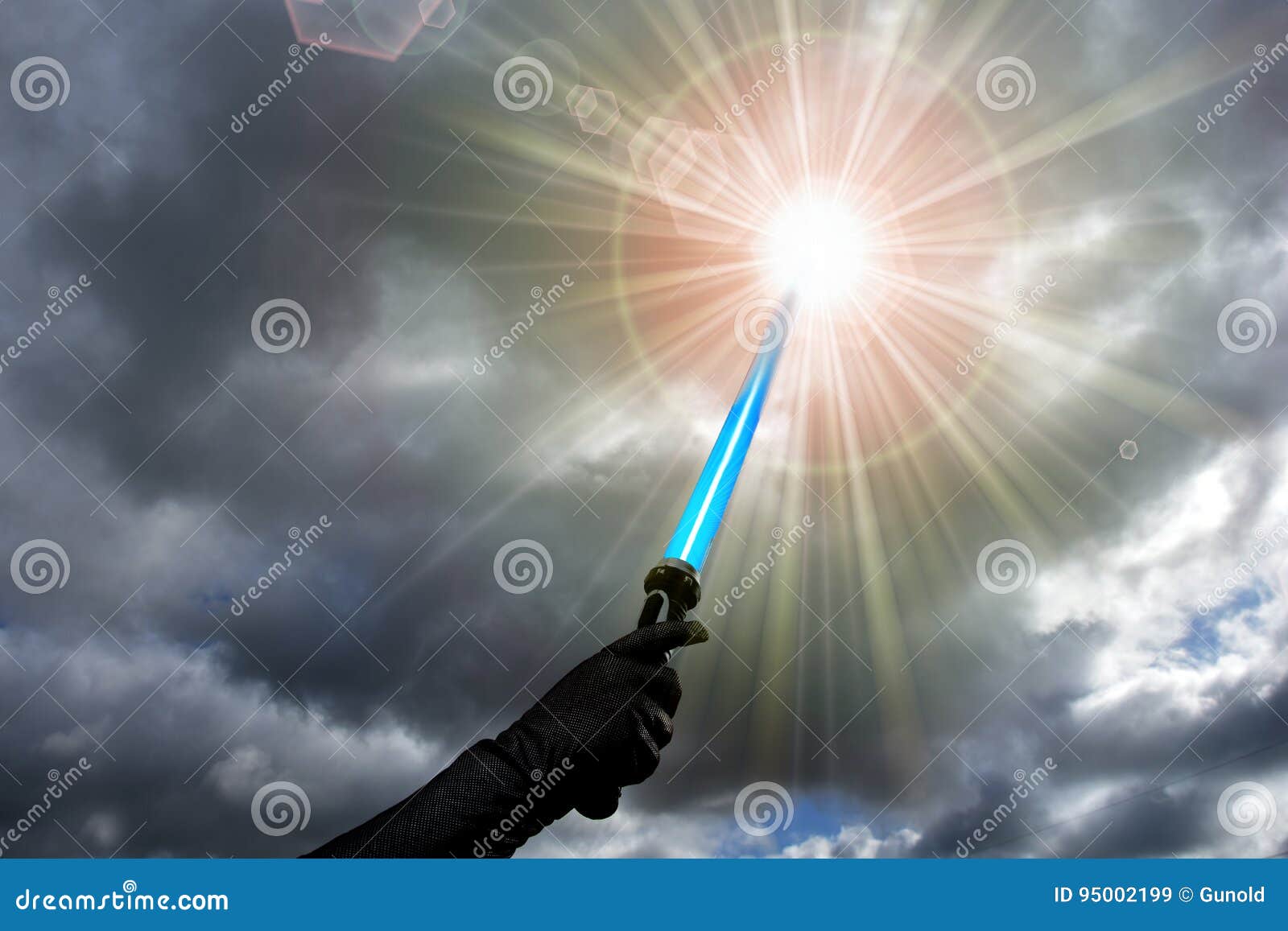 Blue lightsaber stock image. Image of gloves, fight, black - 95002199