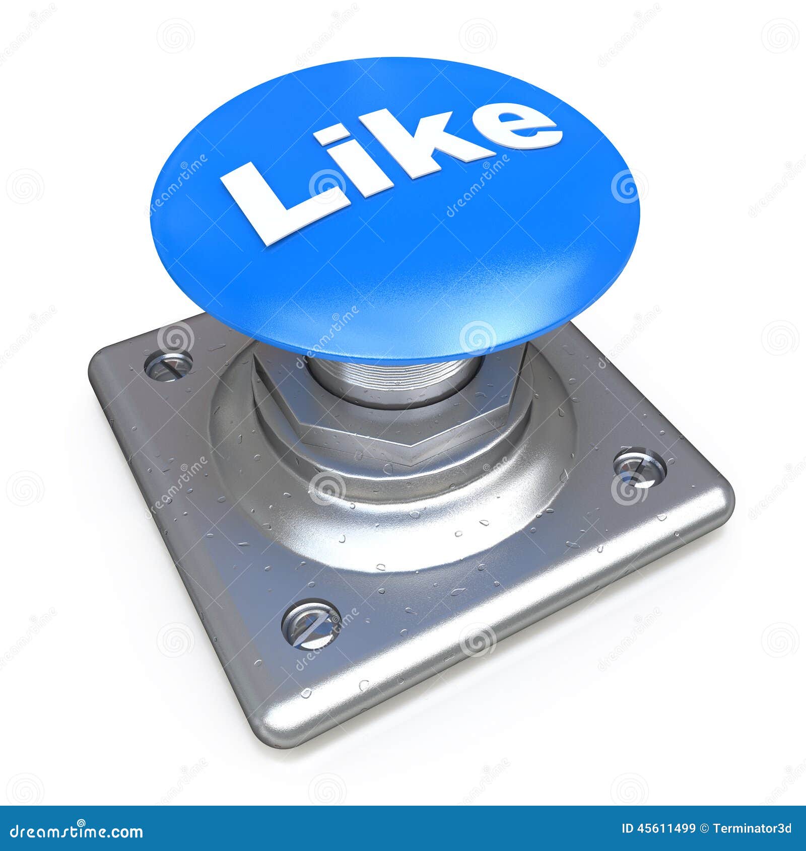Blue LIKE button stock illustration. Illustration of global - 45611499