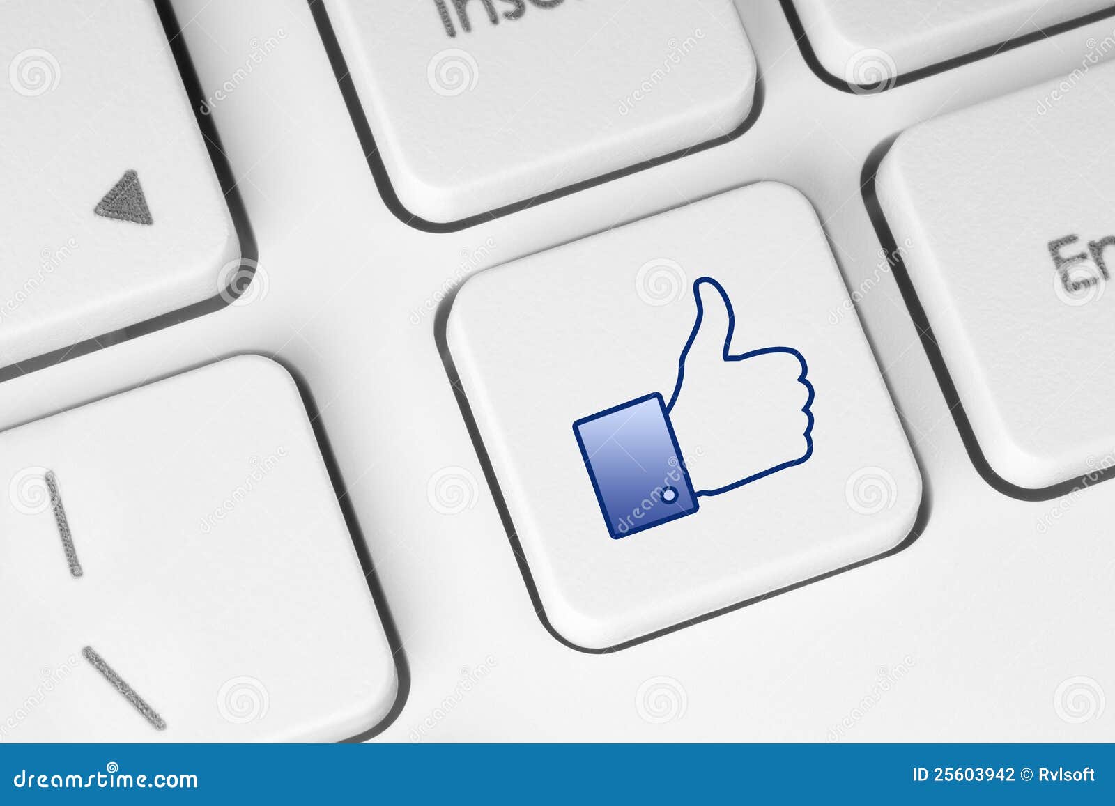 Blue Like Button on Keyboard Editorial Photography - Illustration of ...