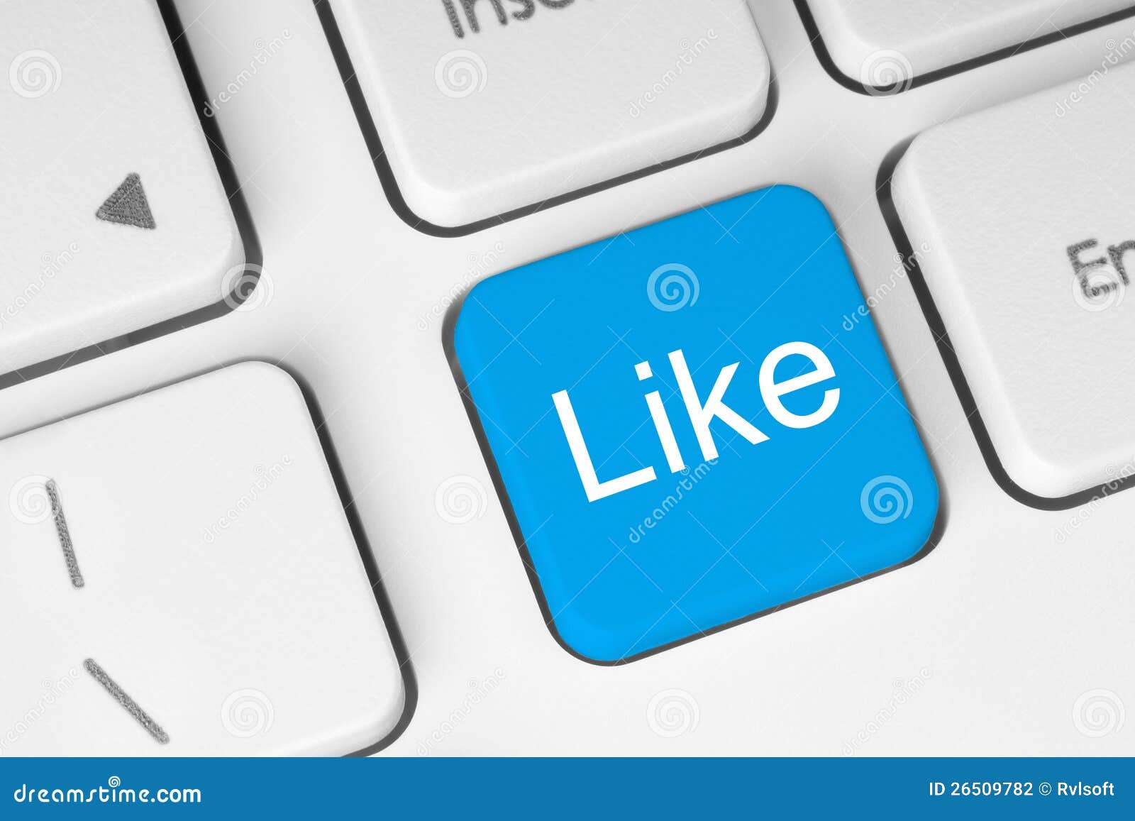 Blue Like Button on Keyboard Stock Illustration - Illustration of ...