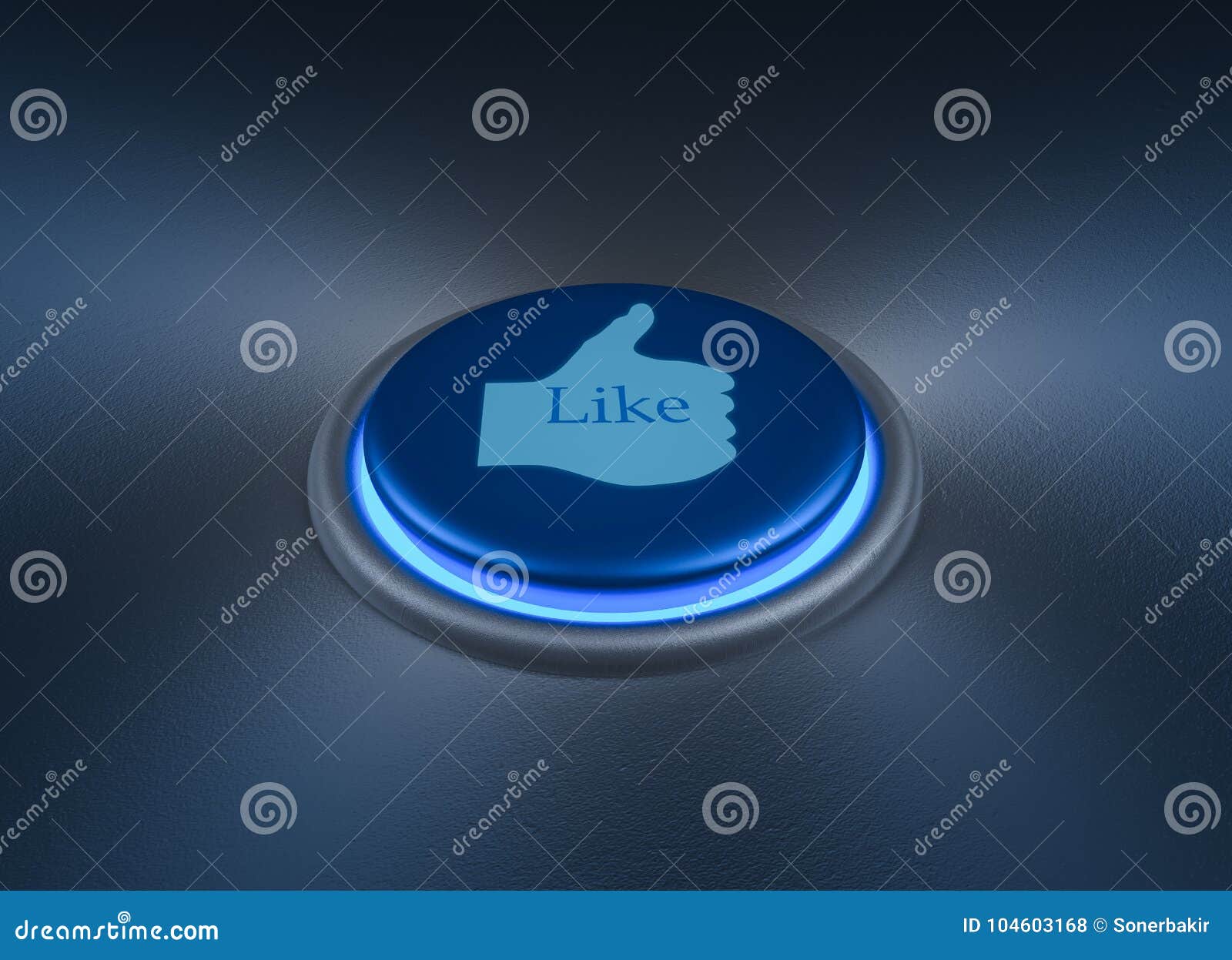 Blue like button stock illustration. Illustration of concept - 104603168