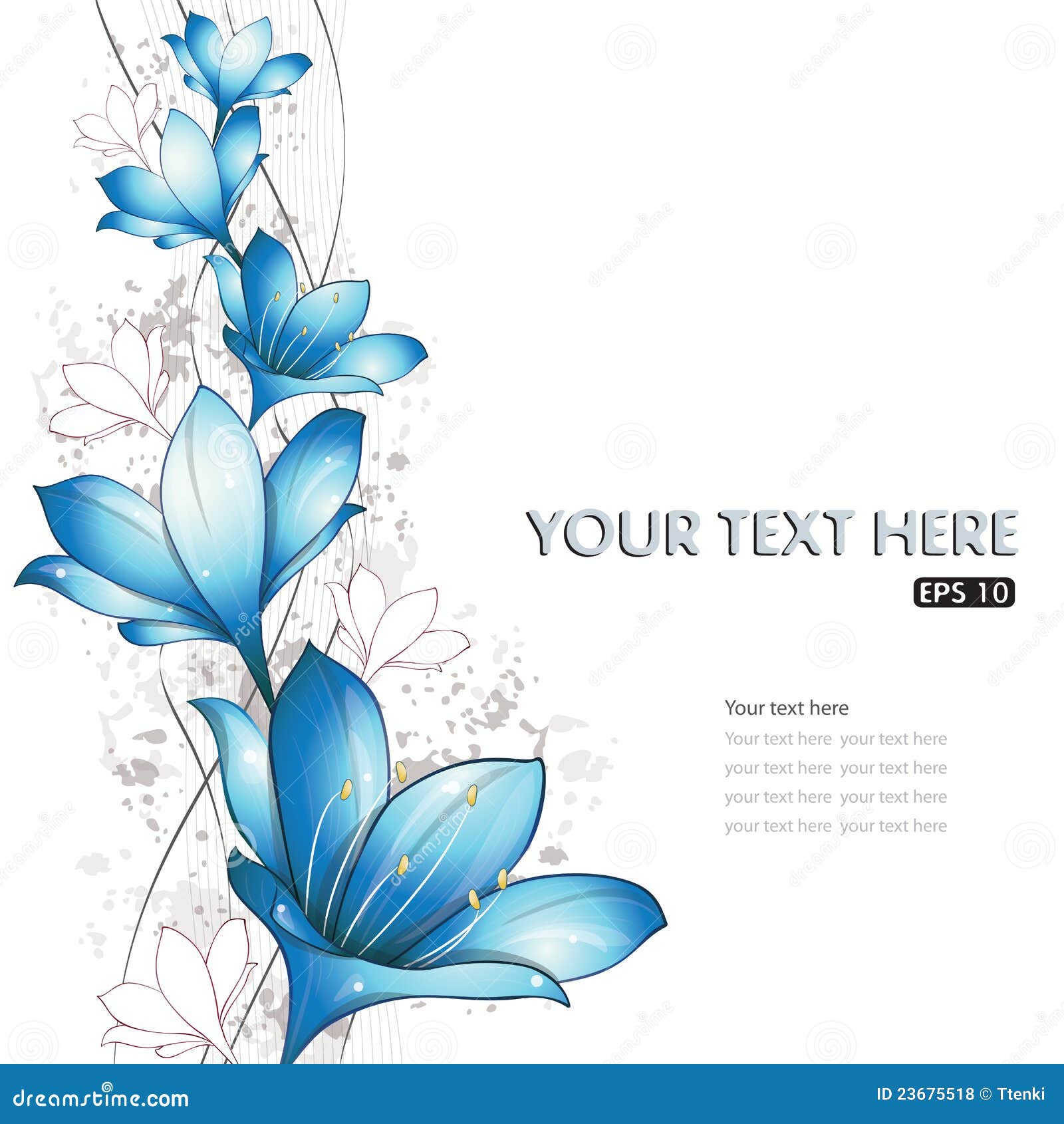 Blue lilies design stock vector. Illustration of isolated - 23675518
