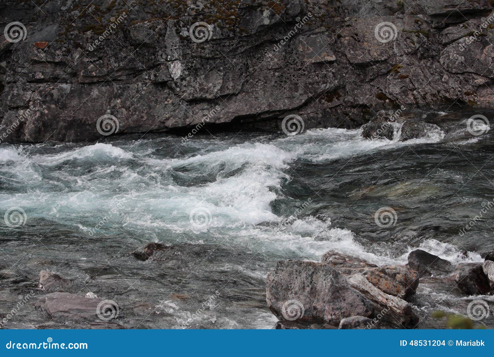 Blue Limpid Crear Water in the River of Norway. Stock Photo - Image of ...