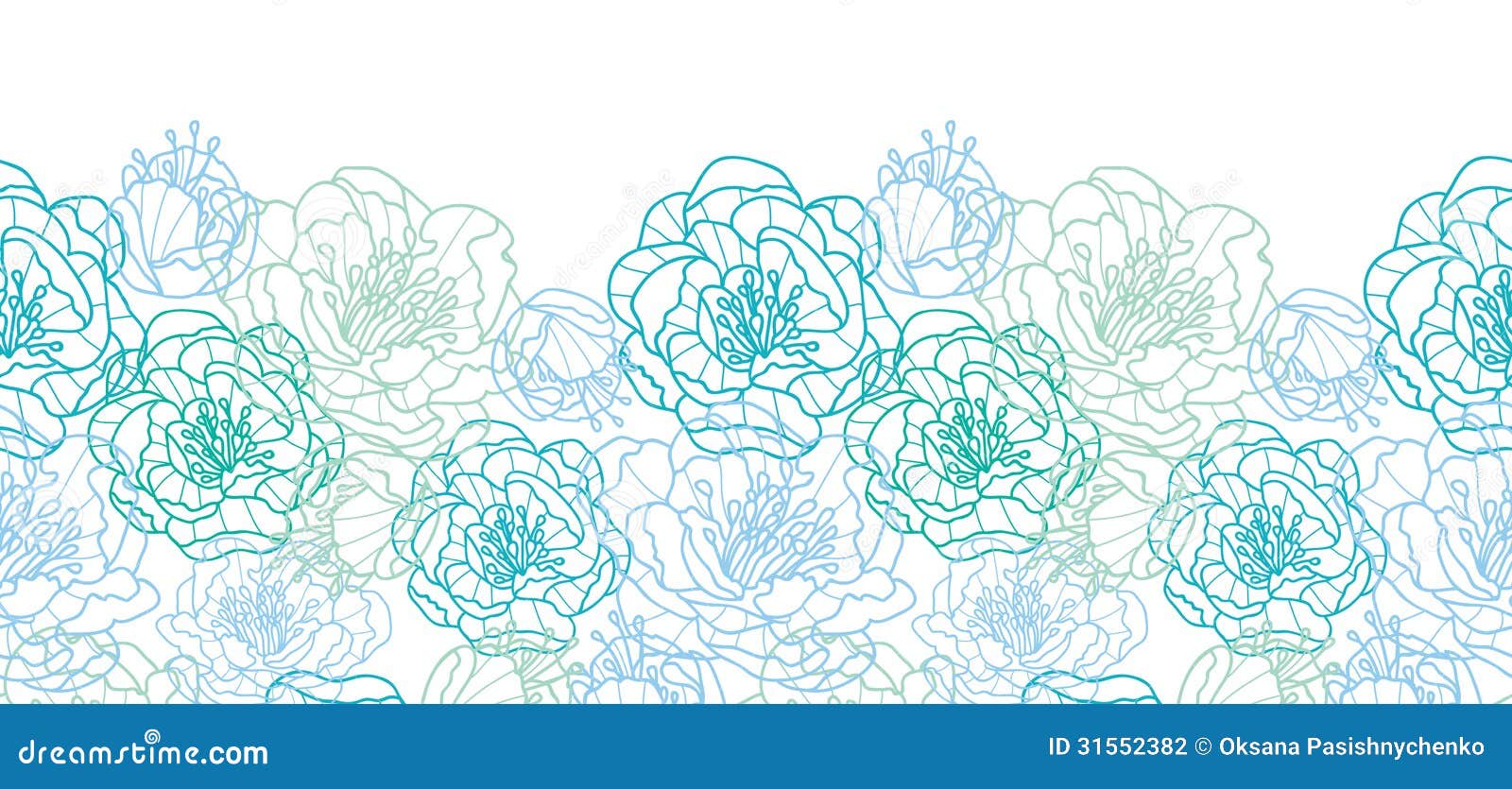 Line Art Flowers Horizontal Seamless Pattern Stock Illustrations – 905 ...