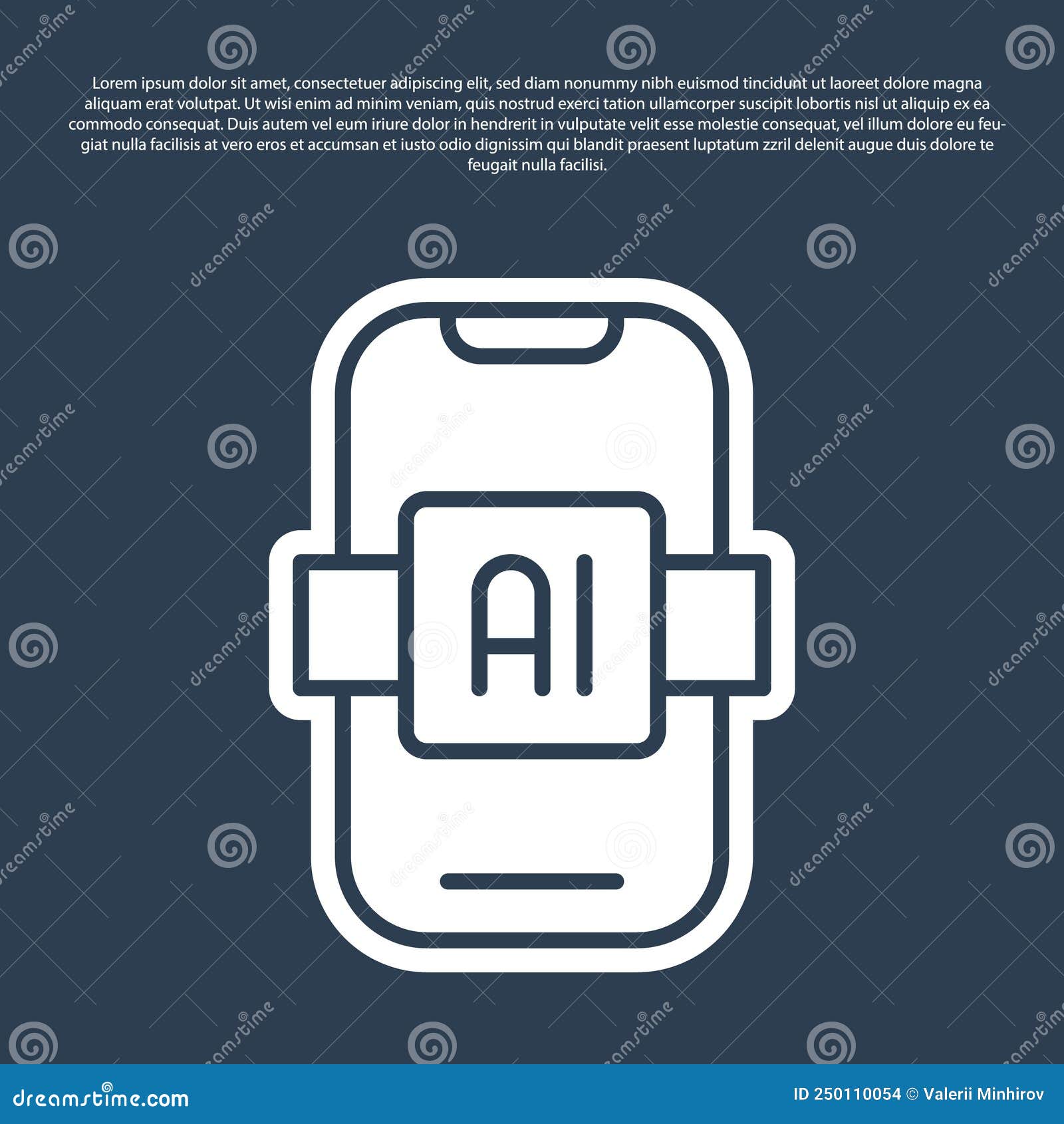 Blue Line Artificial Intelligence AI Icon Isolated on Blue Background ...