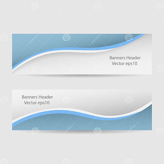 Blue Line Banner Header, Abstract Template Stock Vector - Illustration ...