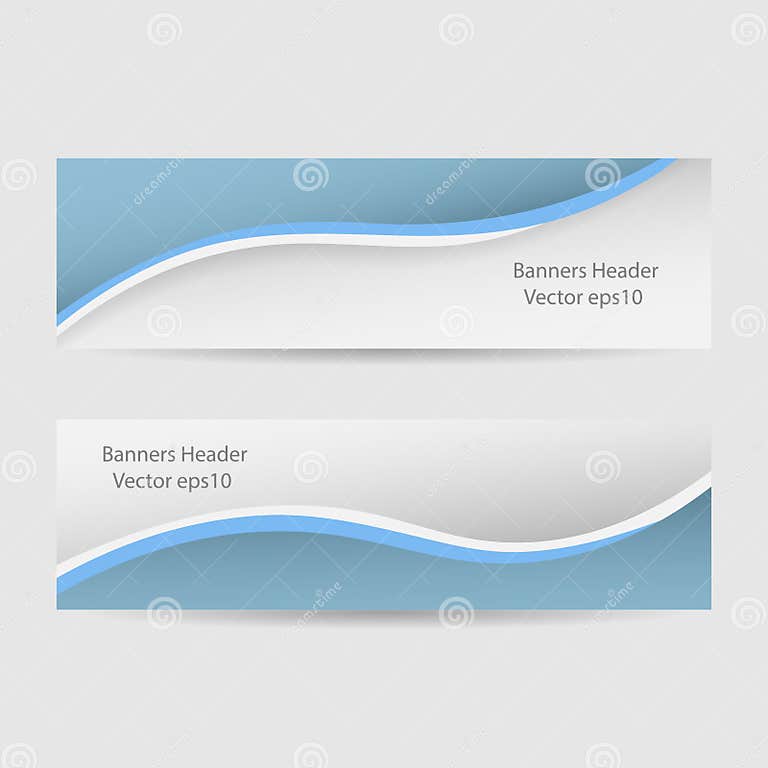 Blue Line Banner Header, Abstract Template Stock Vector - Illustration ...