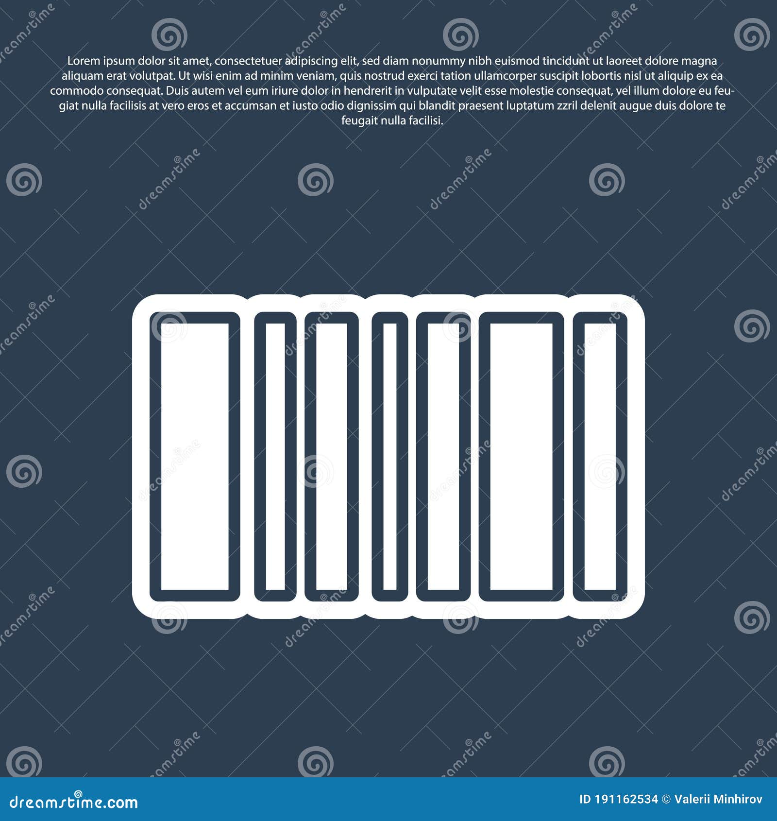 Blue Line Barcode Icon Isolated on Blue Background. Vector Illustration ...