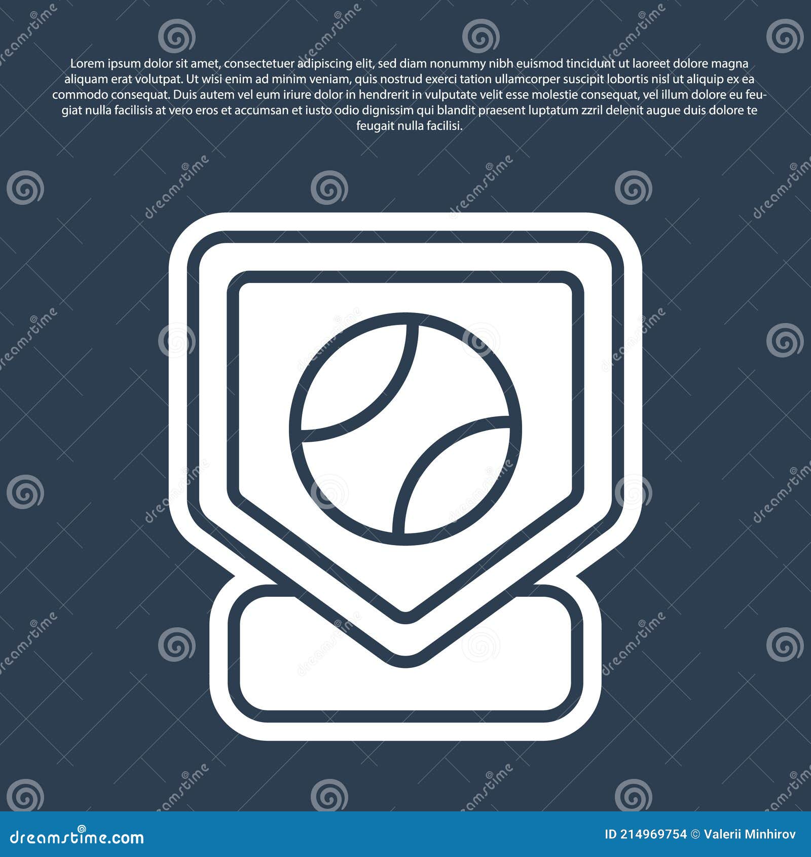 Blue Line Baseball Base Icon Isolated on Blue Background. Vector Stock ...