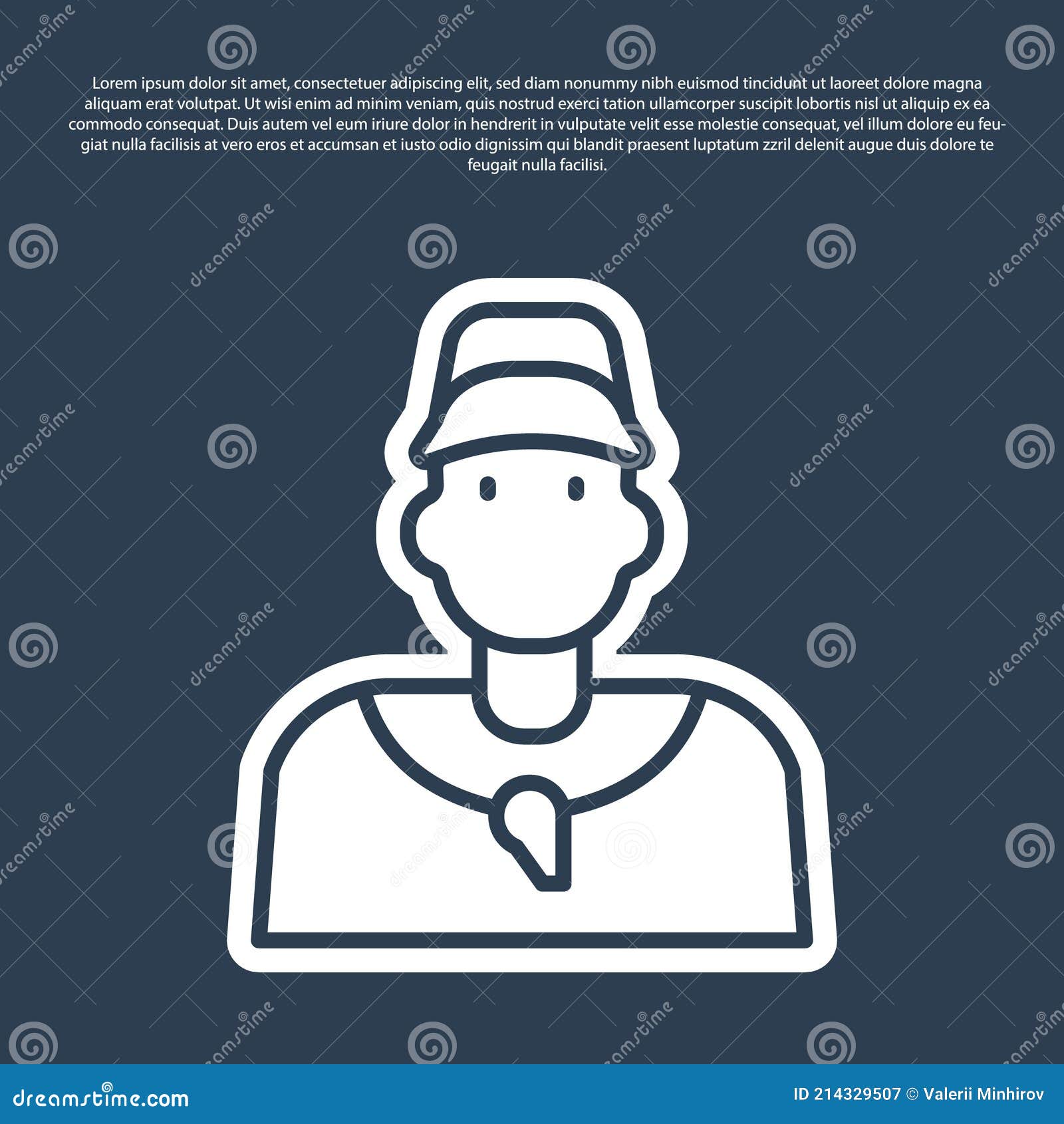Blue Line Baseball Coach Icon Isolated on Blue Background. Vector Stock ...