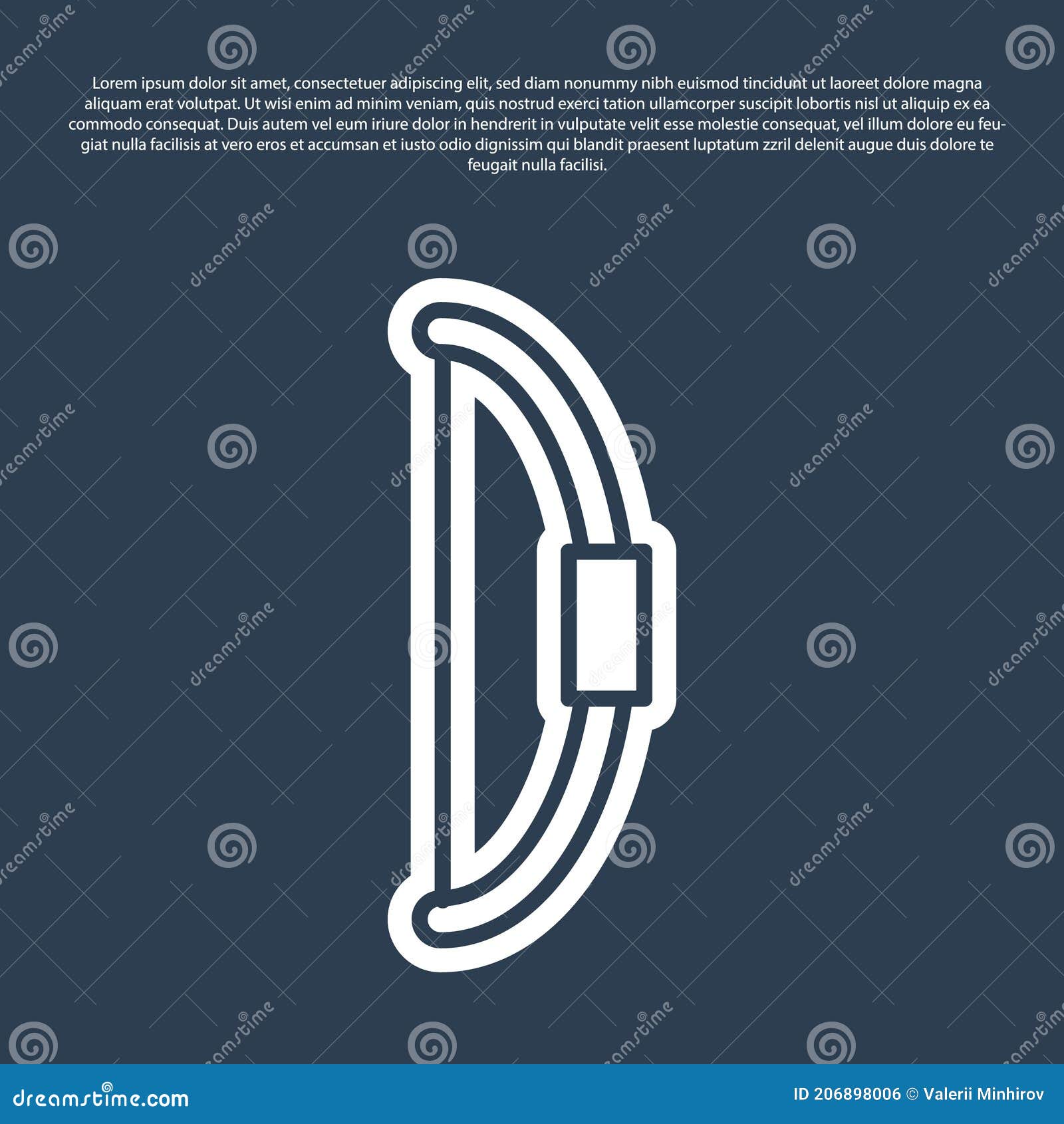 Blue Line Bow Icon Isolated on Blue Background. Vector Stock ...