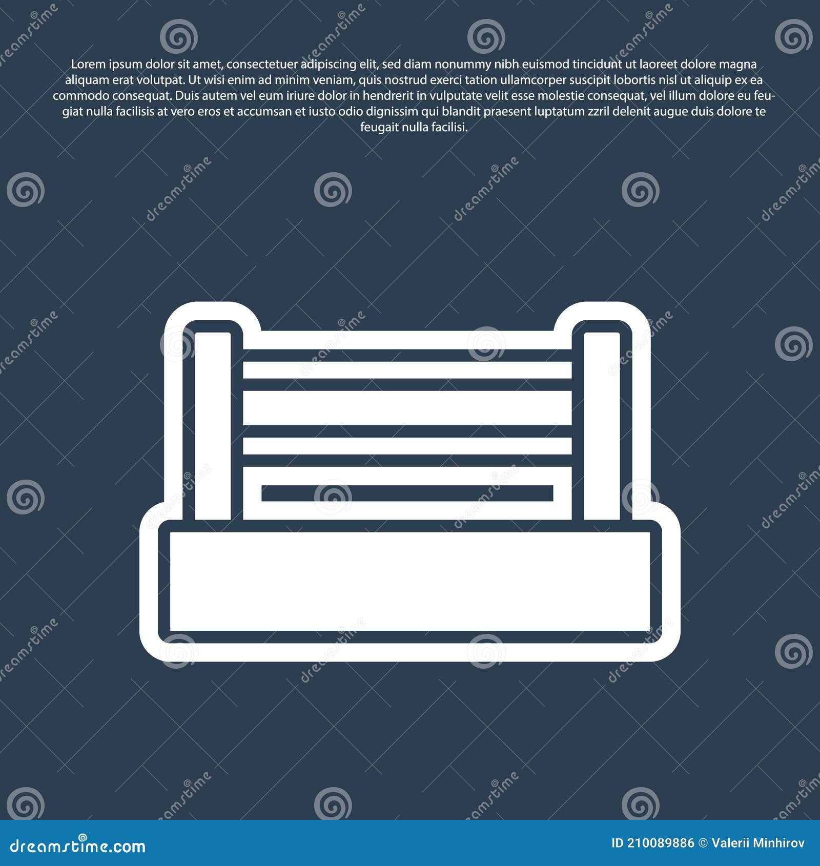 Blue Line Boxing Ring Icon Isolated on Blue Background. Vector Stock ...