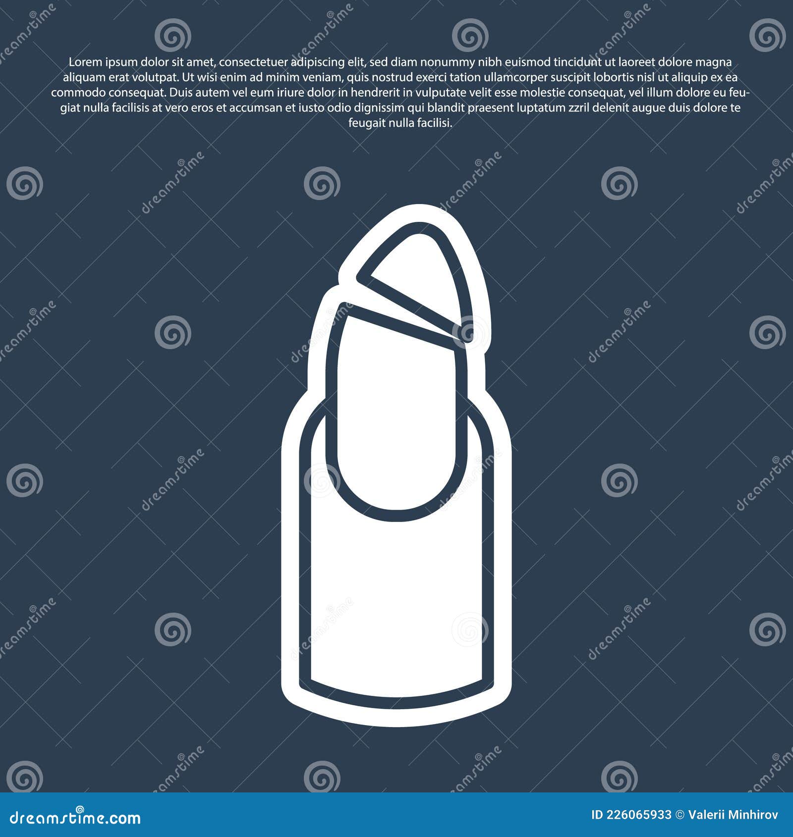 Blue Line Broken Nail Icon Isolated on Blue Background. Cracked ...