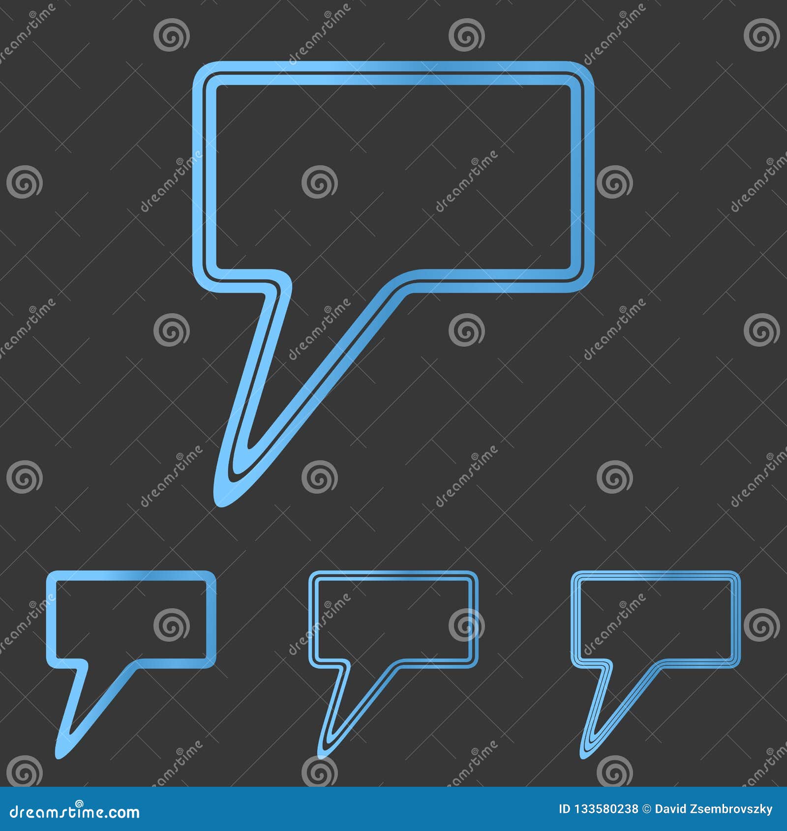 Blue Line Bubble Logo Design Set Stock Vector - Illustration of blue ...