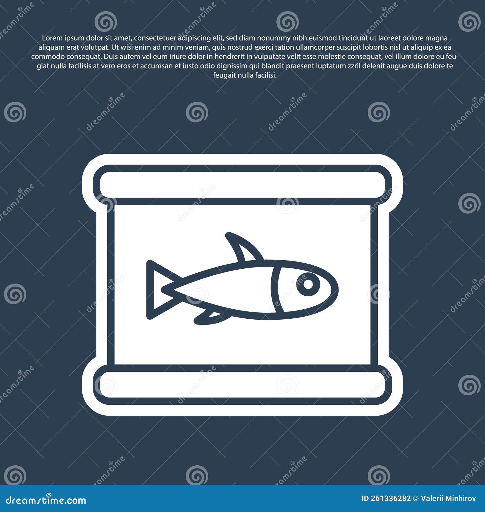 Blue Line Canned Fish Icon Isolated on Blue Background. Vector Stock ...
