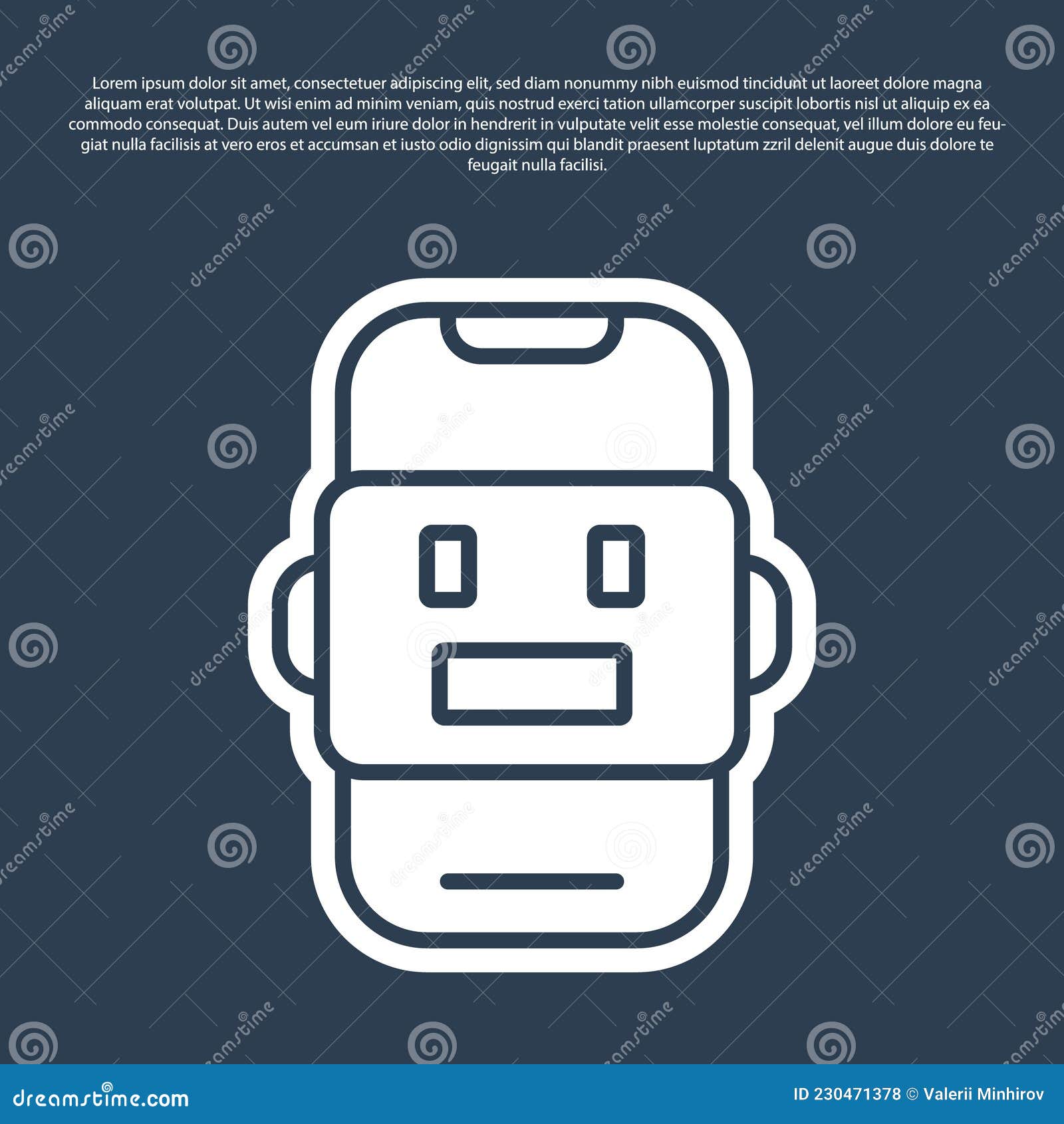 Blue Line Chat Bot Icon Isolated on Blue Background. Chatbot Icon Stock ...