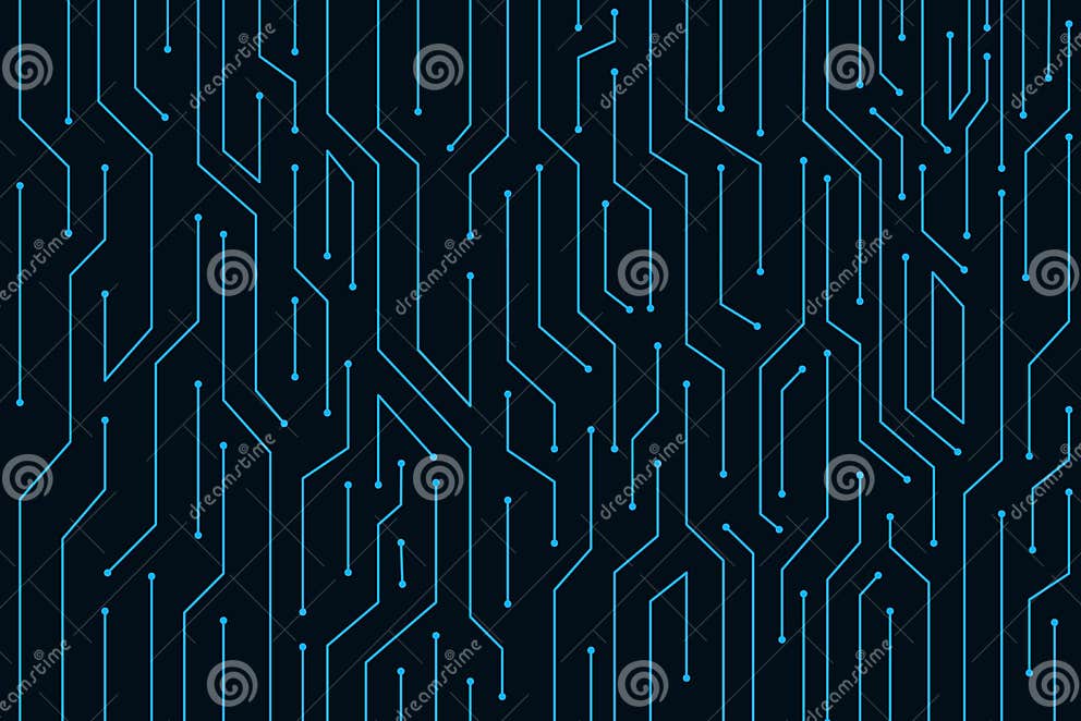 Blue Line Circuit Abstract Technology Vector Background Design for ...