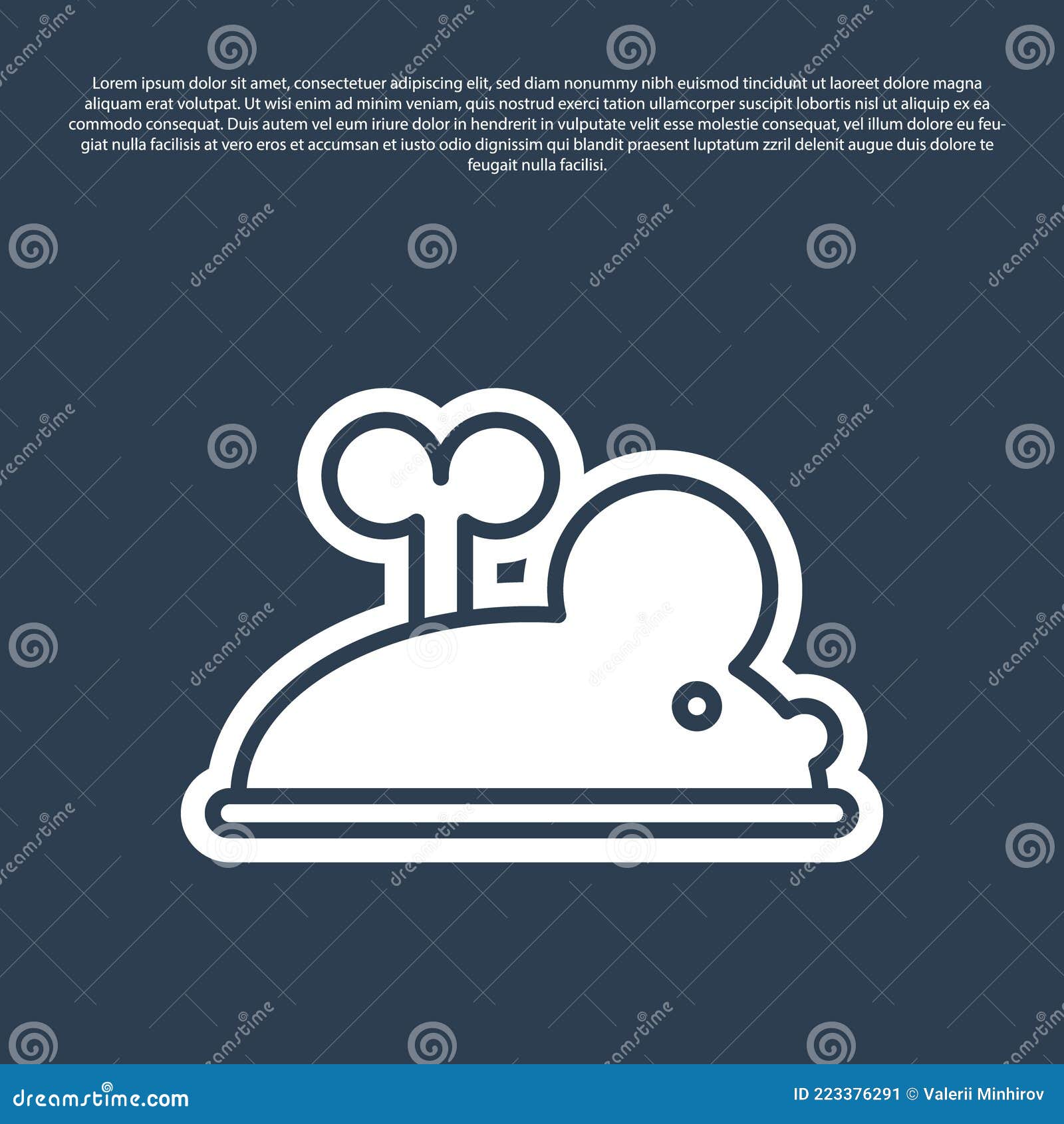 Blue Line Clockwork Mouse Icon Isolated on Blue Background. Wind Up ...