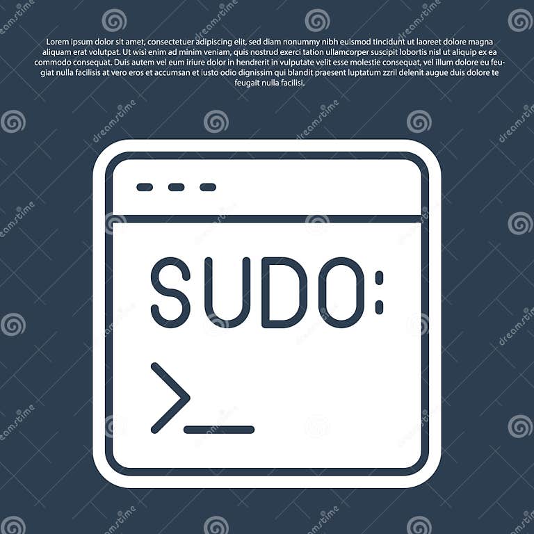 Blue Line Code Terminal Icon Isolated on Blue Background. Browser ...