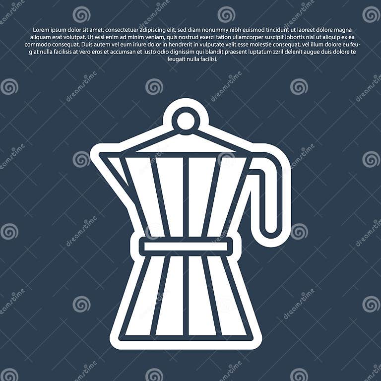 Blue Line Coffee Maker Moca Pot Icon Isolated on Blue Background ...