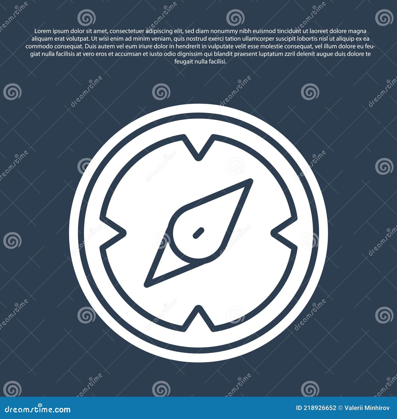 Blue Line Compass Icon Isolated On Blue Background Windrose Navigation